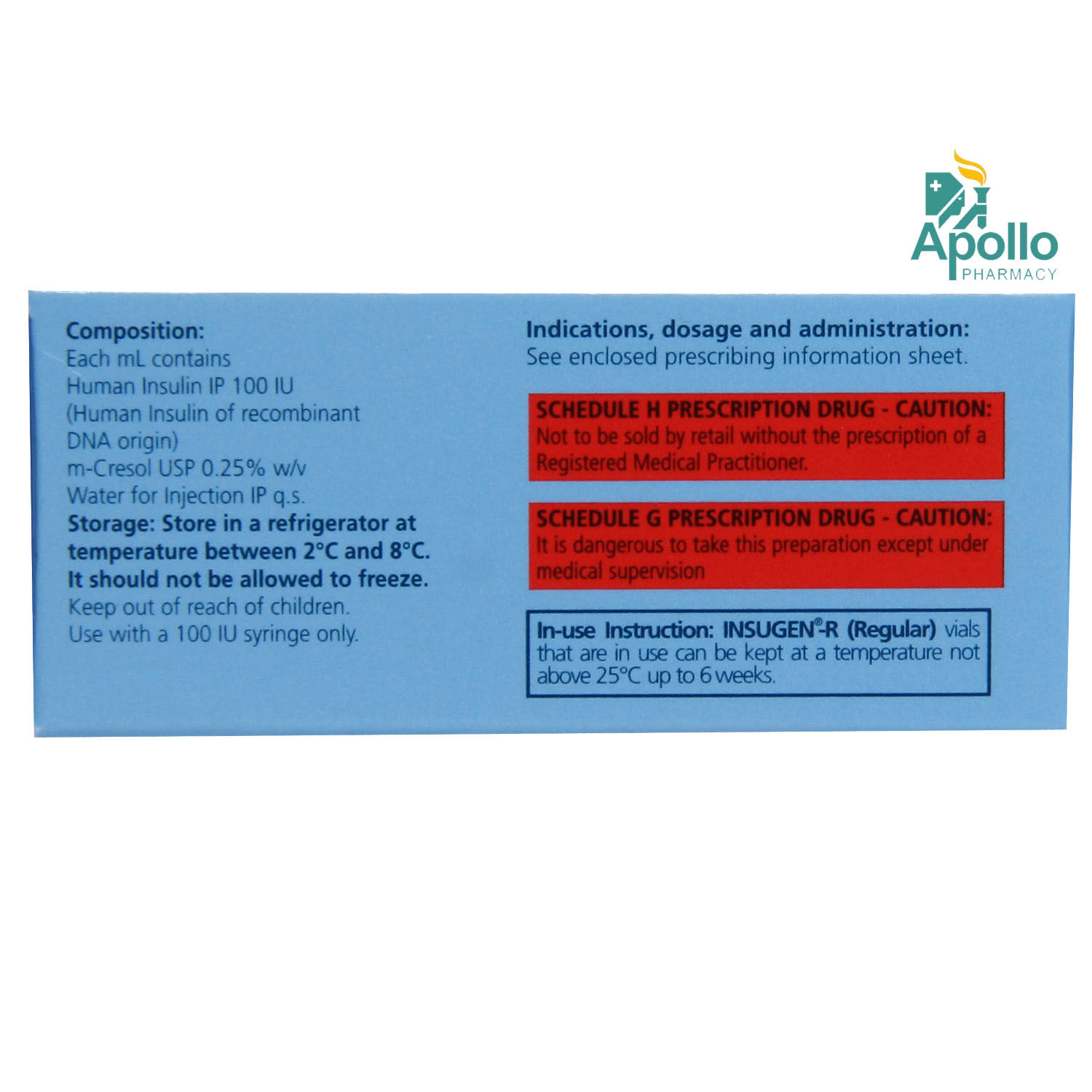 Insugen R 100IU/ml Solution for Injection | Uses, Side Effects, Price ...