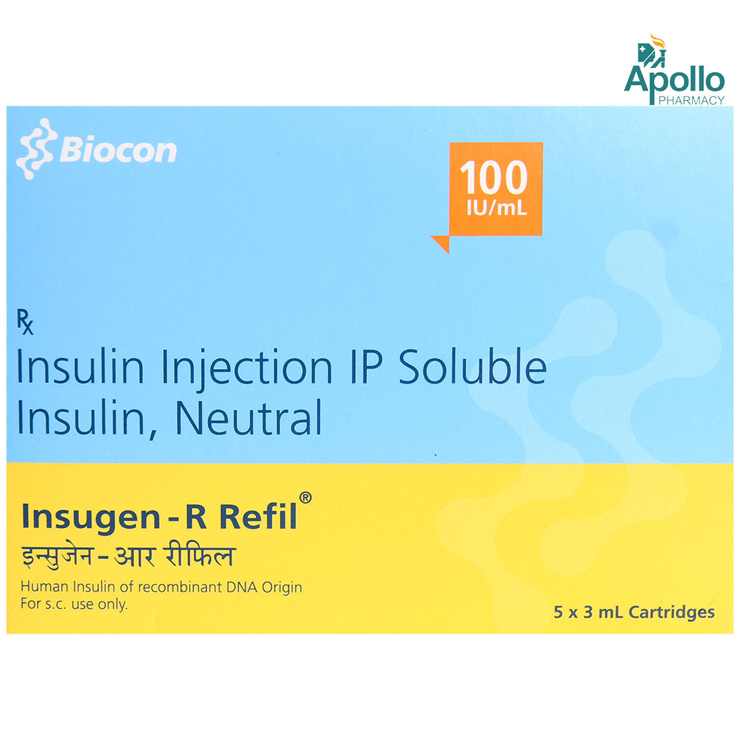 Insugen-R 100IU/ml Refil 3 ml Price, Uses, Side Effects, Composition ...