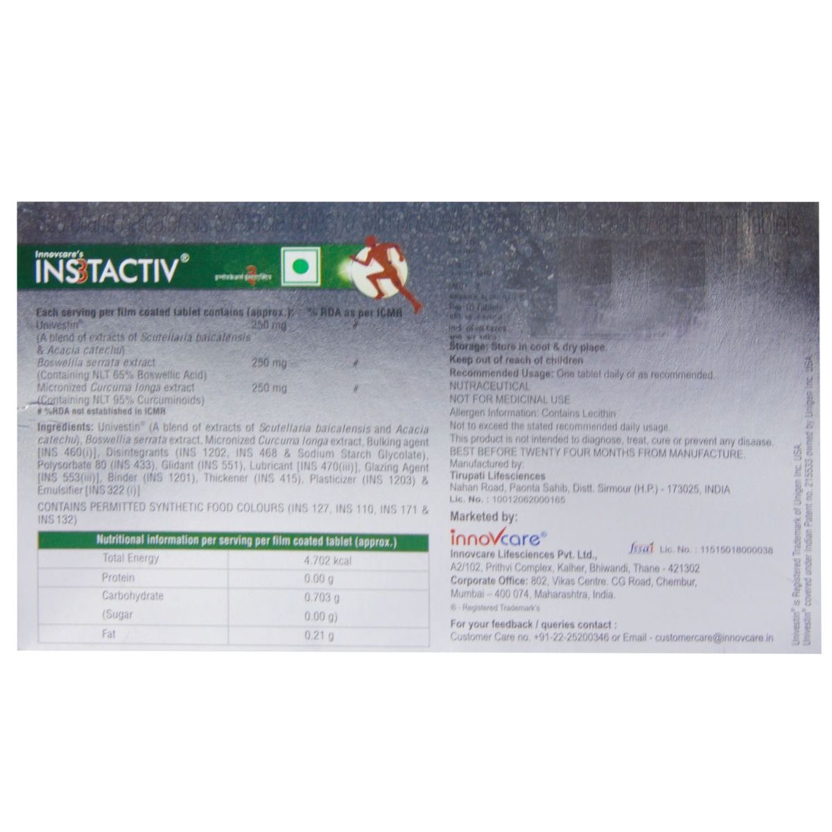 INS3Tactiv Tablet 10's Price, Uses, Side Effects, Composition - Apollo ...