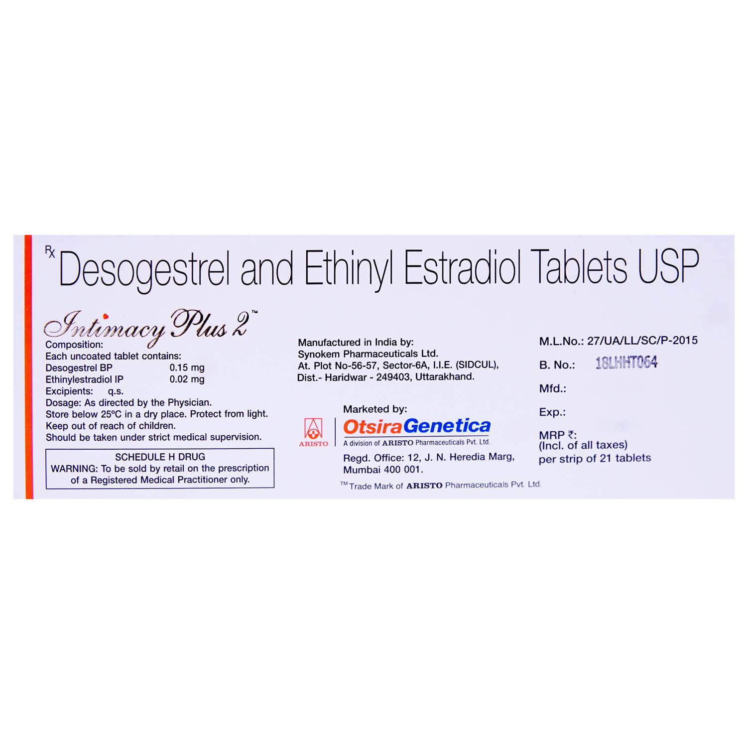 Intimacy Plus 2 Tablet | Uses, Side Effects, Price | Apollo Pharmacy