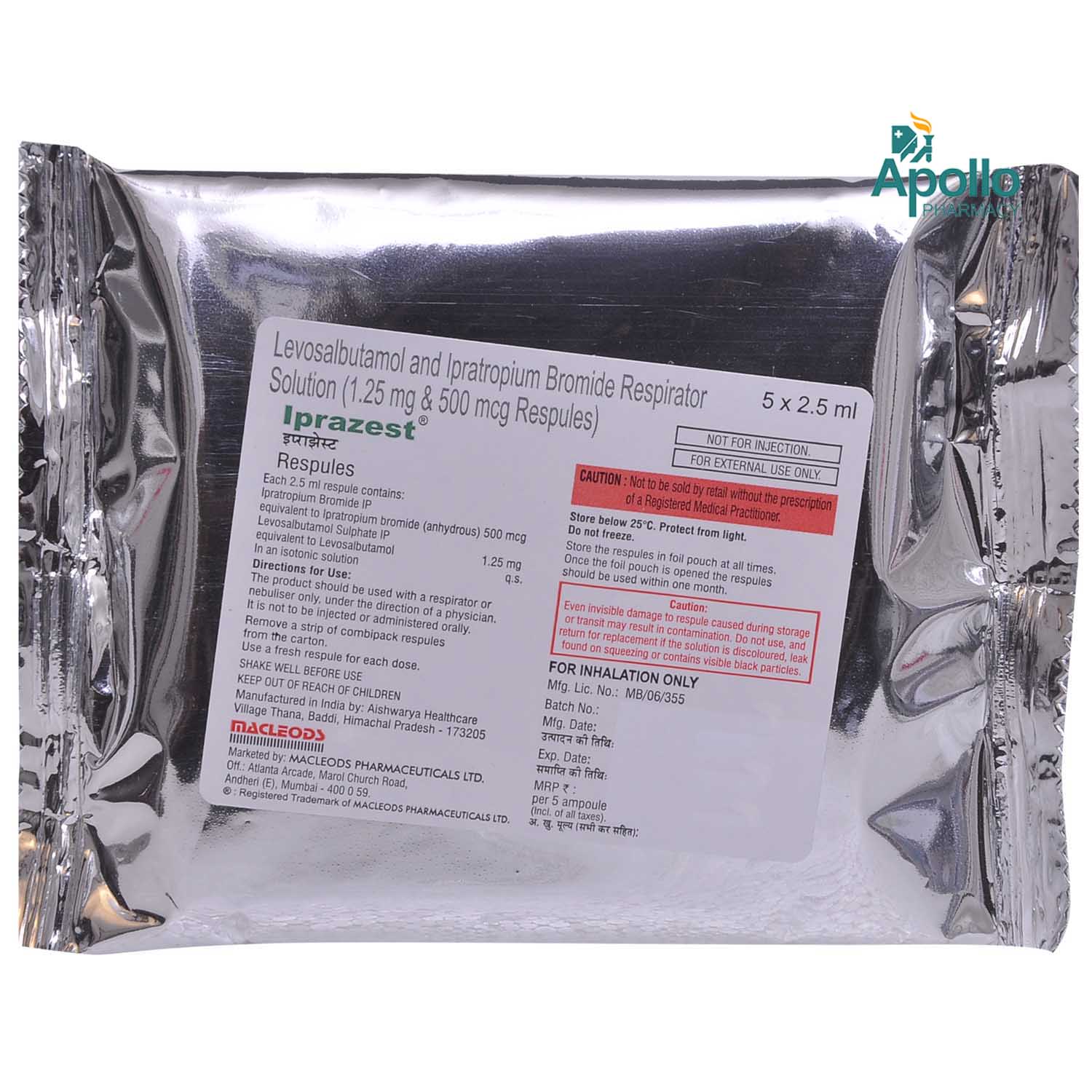 Iprazest Respules 5X2.5 ml Price, Uses, Side Effects, Composition ...