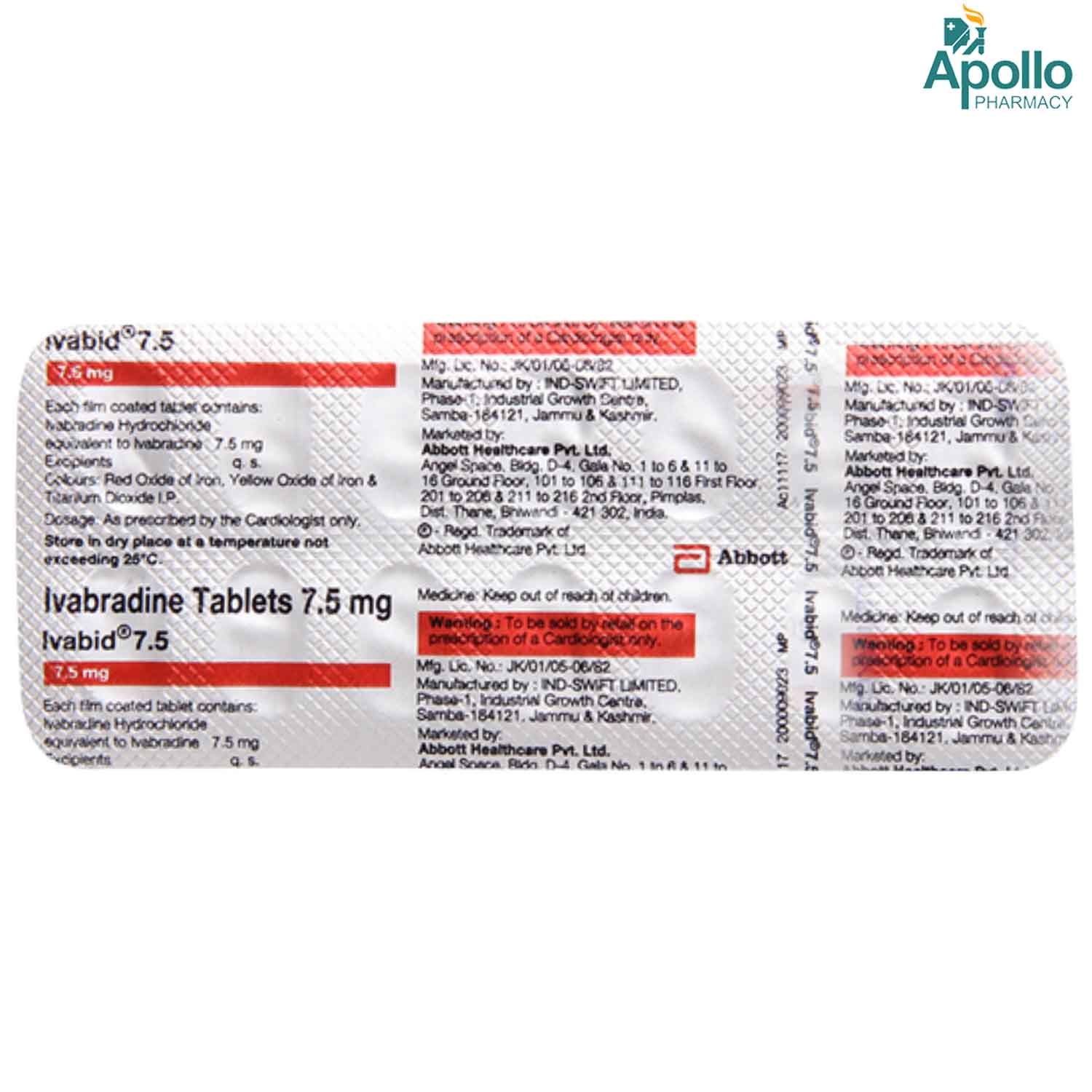 Ivabid 7.5 Tablet 14's Price, Uses, Side Effects, Composition - Apollo ...