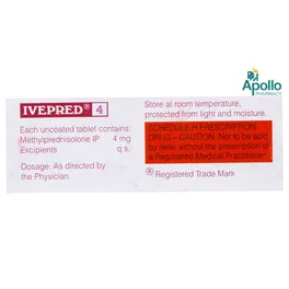 Ivepred 4 Tablet | Uses, Side Effects, Price | Apollo Pharmacy