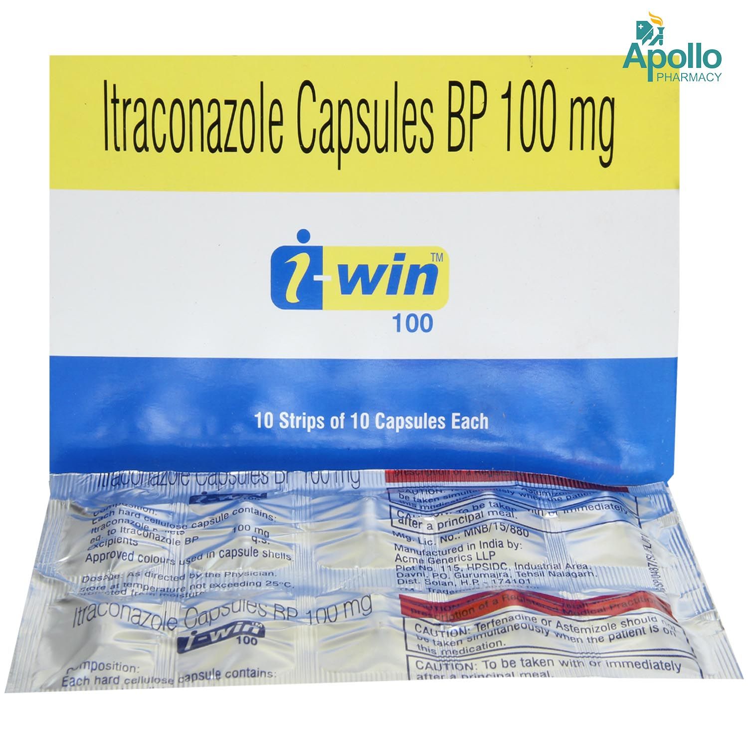 I Win 100 Capsule 10's Price, Uses, Side Effects, Composition - Apollo ...