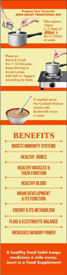 Buy Jeeni Junior Millet Traditional Mix Powder, 500 gm | 19 Minutes ...
