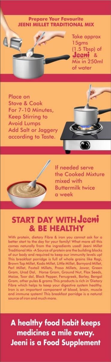 Buy Jeeni Millet Traditional Mix Adult Powder, 500 gm | 19 Minutes ...