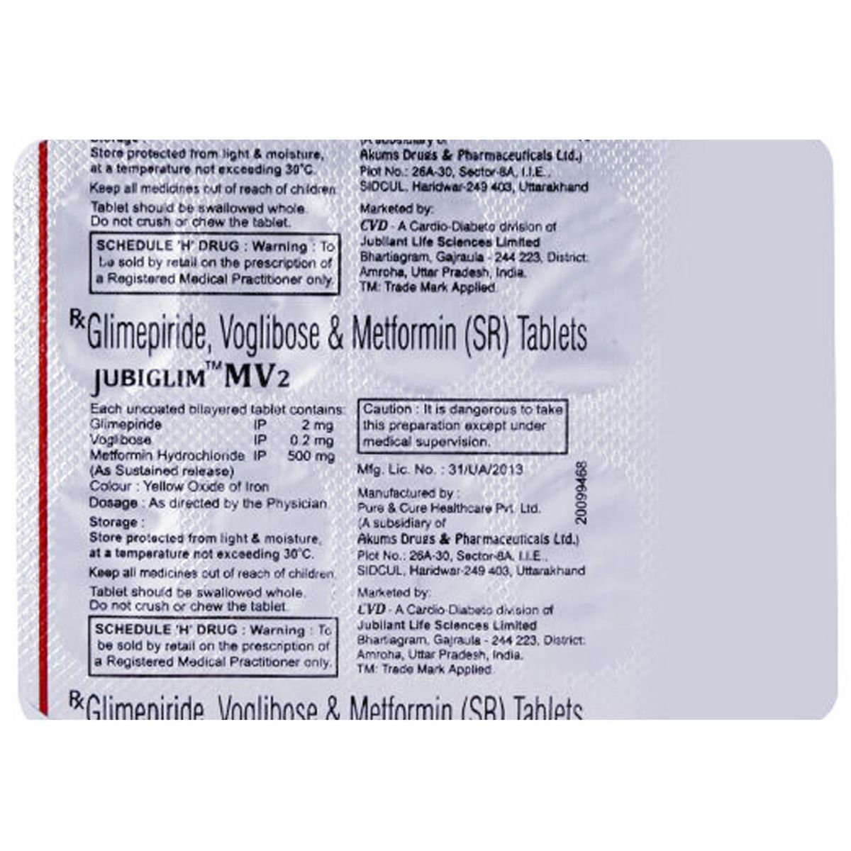 Jubiglim MV2 Tablet | Uses, Side Effects, Price | Apollo Pharmacy