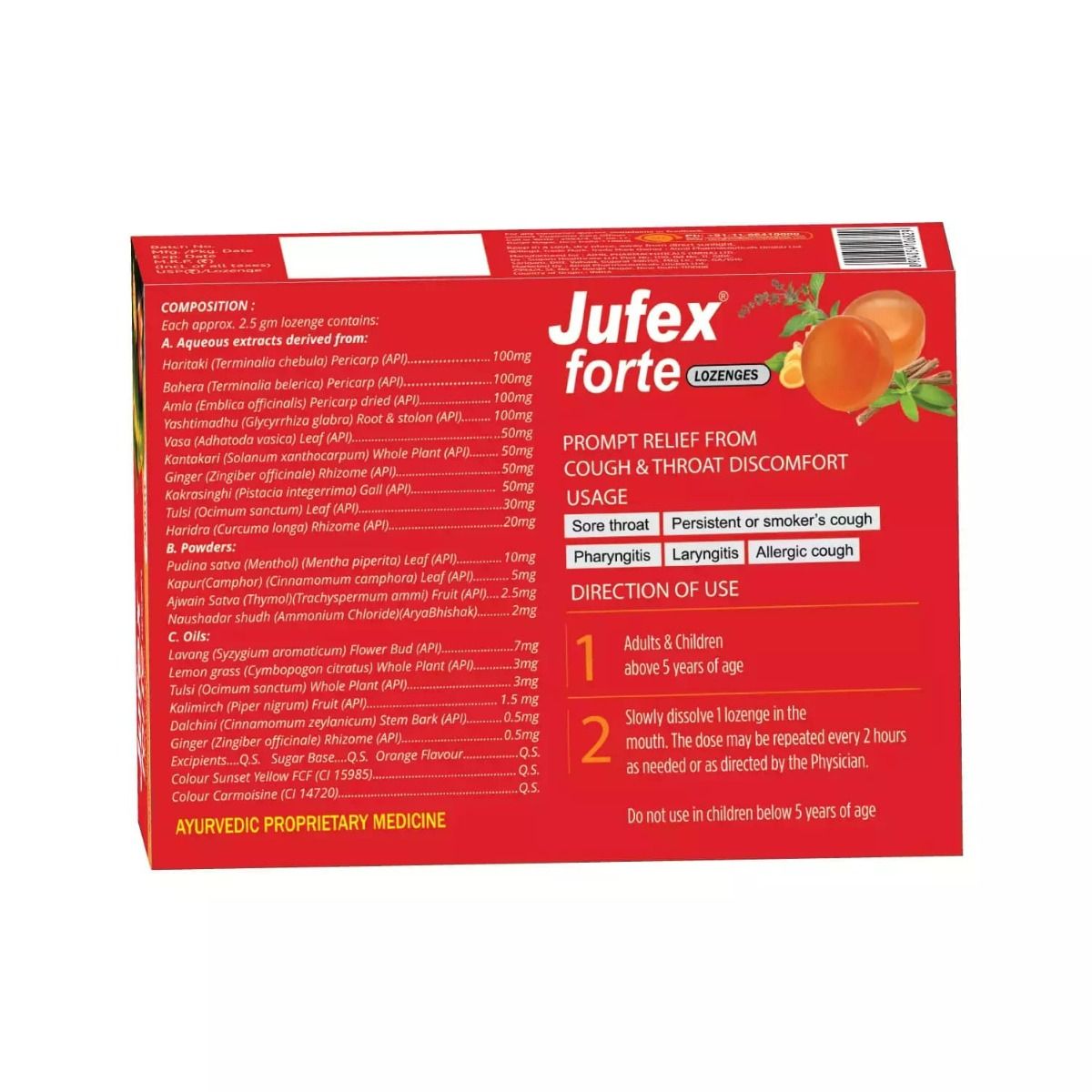 Buy Aimil Jufex Forte Orange Flavour, 12 Lozenges | 19 Minutes Delivery ...