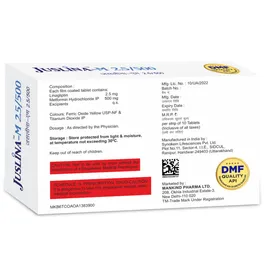 Juslina-M 2.5 mg/500 mg Tablet | Uses, Side Effects, Price | Apollo ...