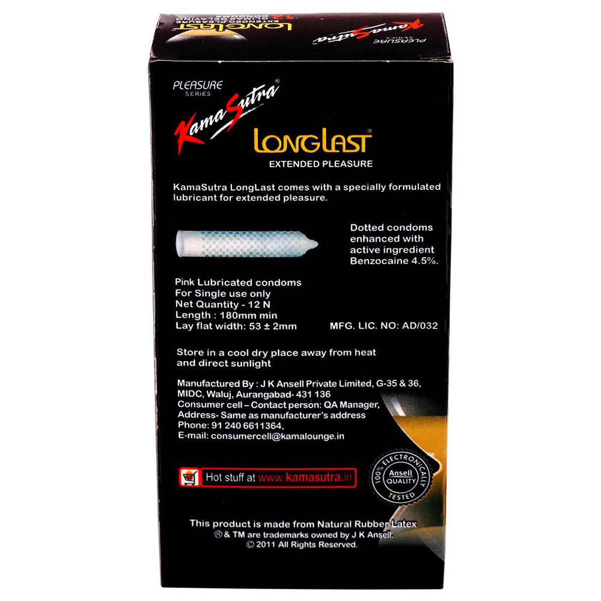 Kamasutra Longlast Condoms, 12 Count Price, Uses, Side Effects ...