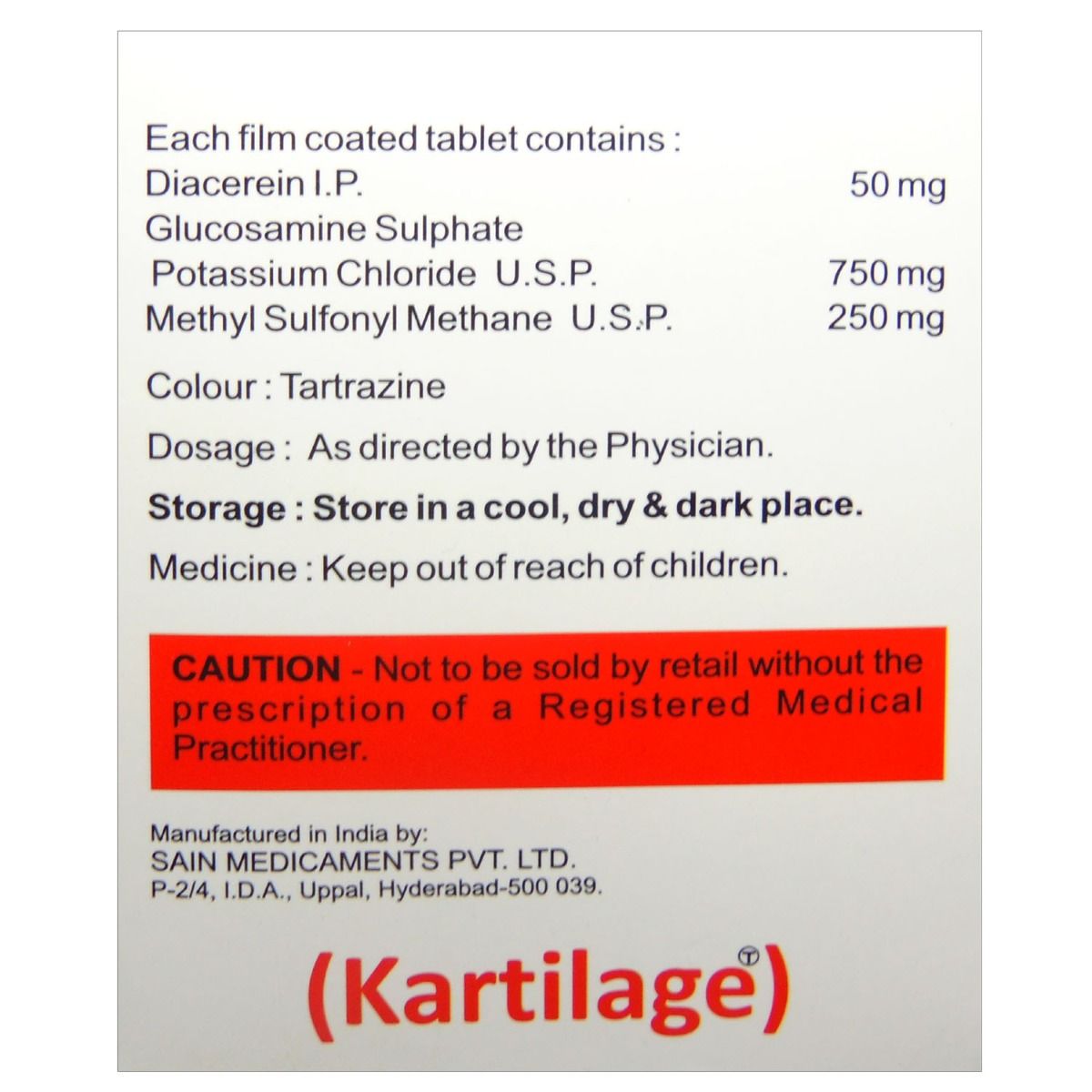 KARTILAGE TABLET 10'S Price, Uses, Side Effects, Composition - Apollo ...