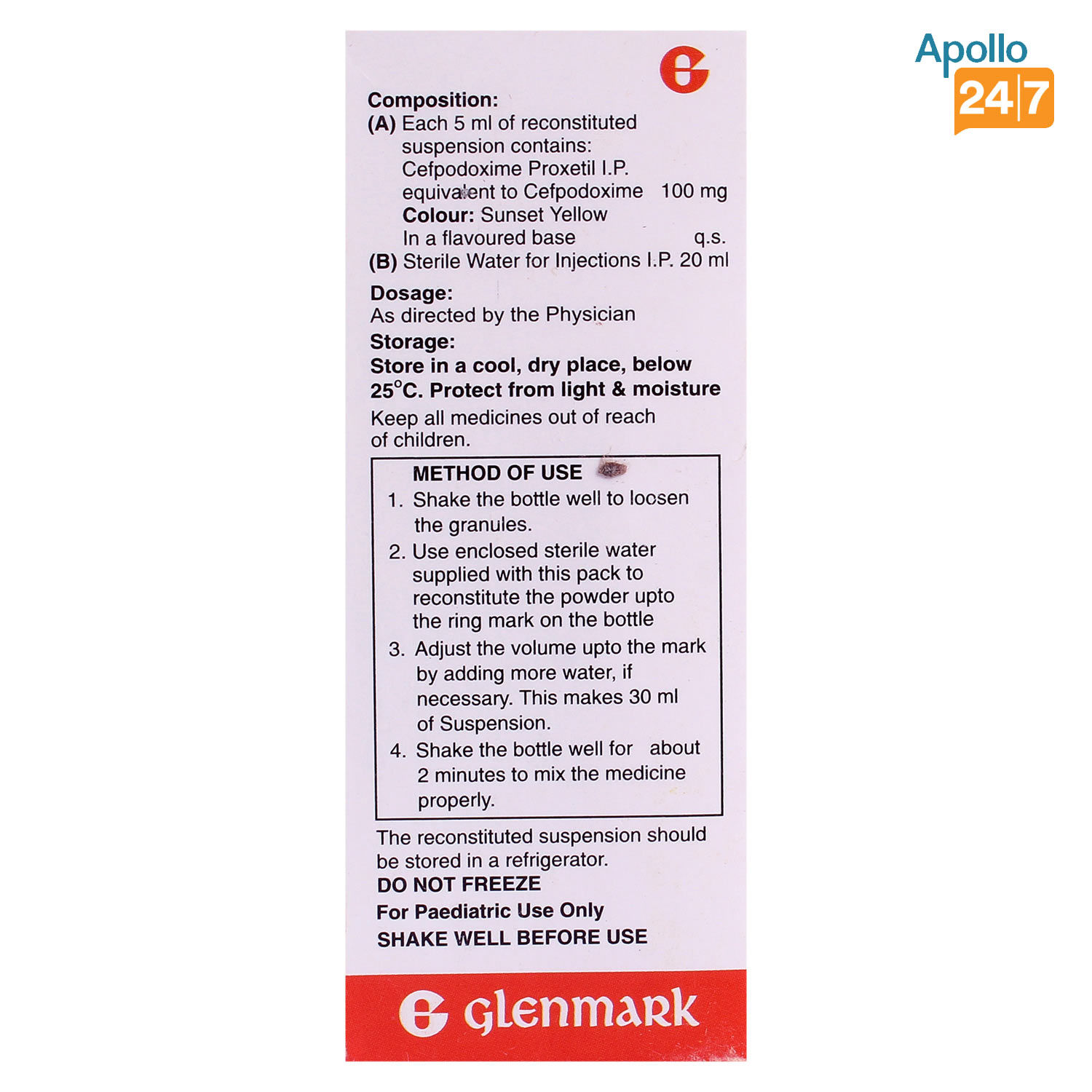 Kefpod 100 mg Orange Flavour Suspension | Uses, Side Effects, Price ...