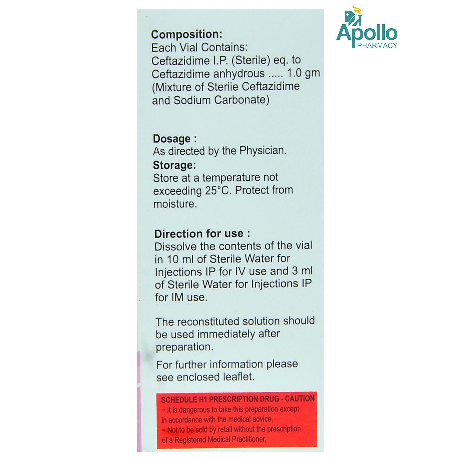 Keftaglan 1gm Injection Price, Uses, Side Effects, Composition - Apollo ...