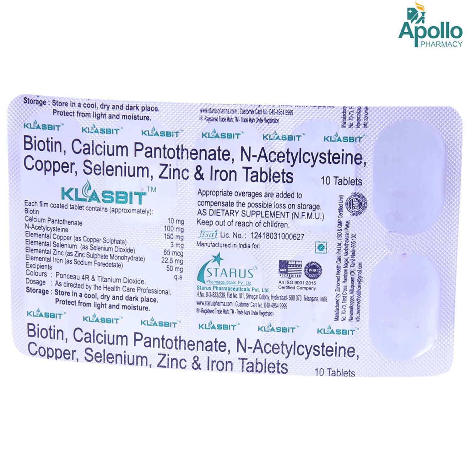 Klasbit Tablet 10's Price, Uses, Side Effects, Composition - Apollo ...