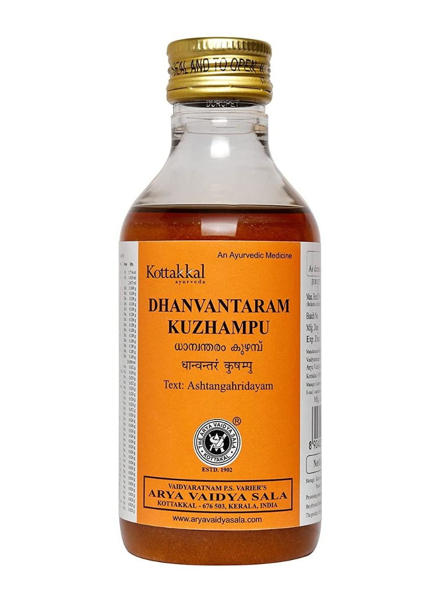 Kottakkal Ayurveda Dhanvantaram Kuzhampu, 200 ml Price, Uses, Side Effects, Composition - Apollo ...