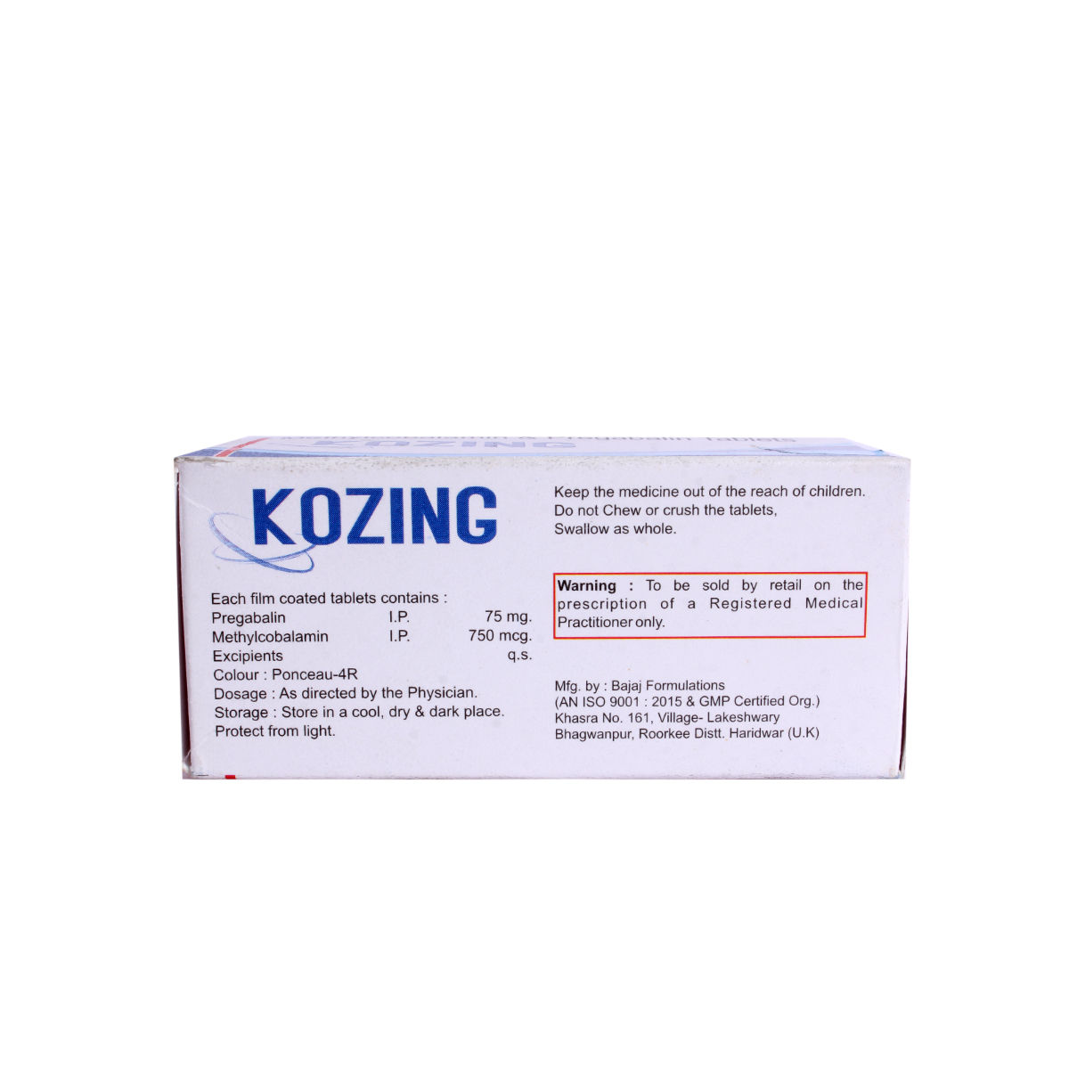 KOZING 75MG TABLETS 10'S Price, Uses, Side Effects, Composition ...