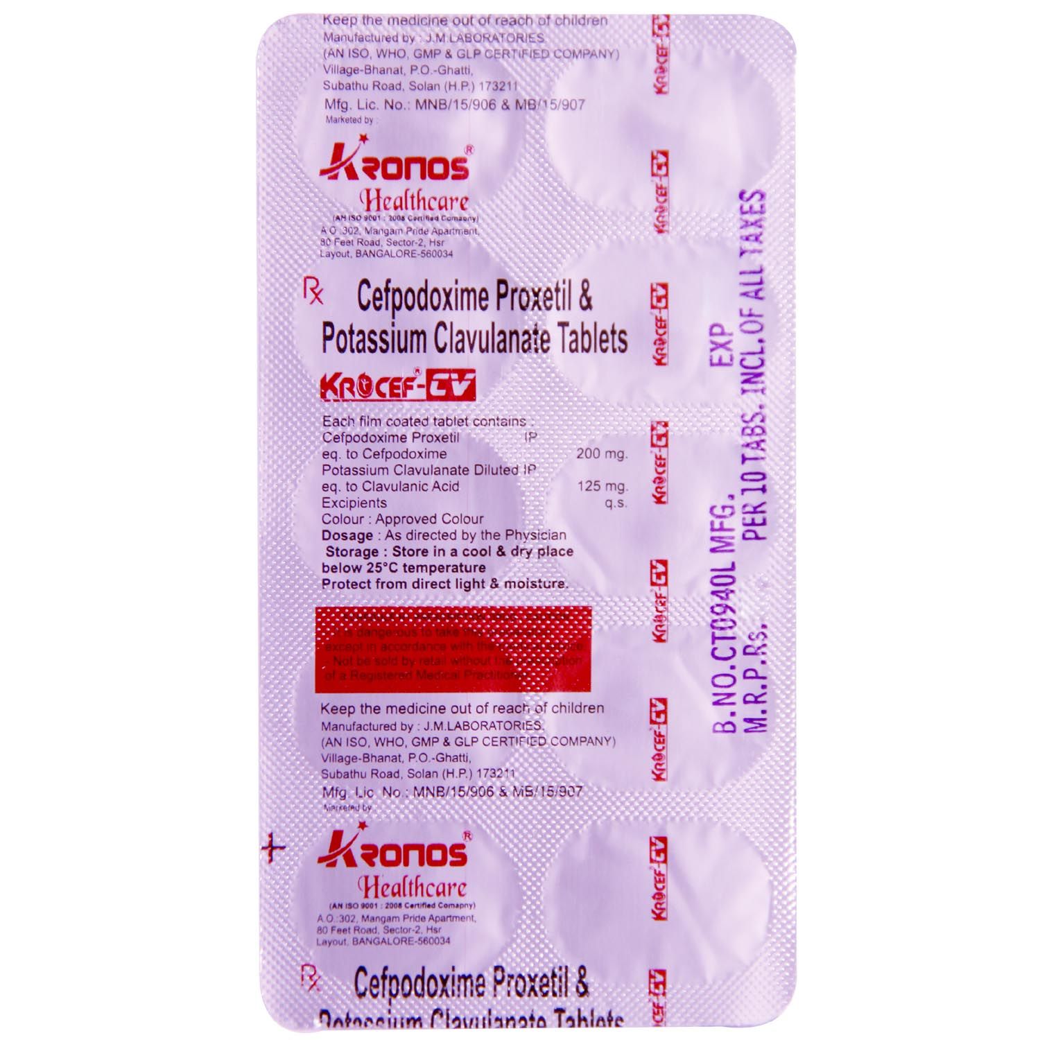 Krocef CV Tablet | Uses, Side Effects, Price | Apollo Pharmacy