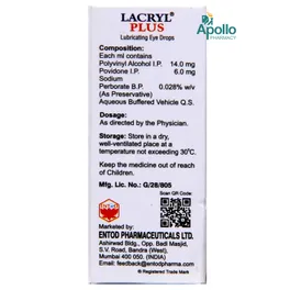 Lacryl Plus Eye Drops | Uses, Side Effects, Price | Apollo Pharmacy