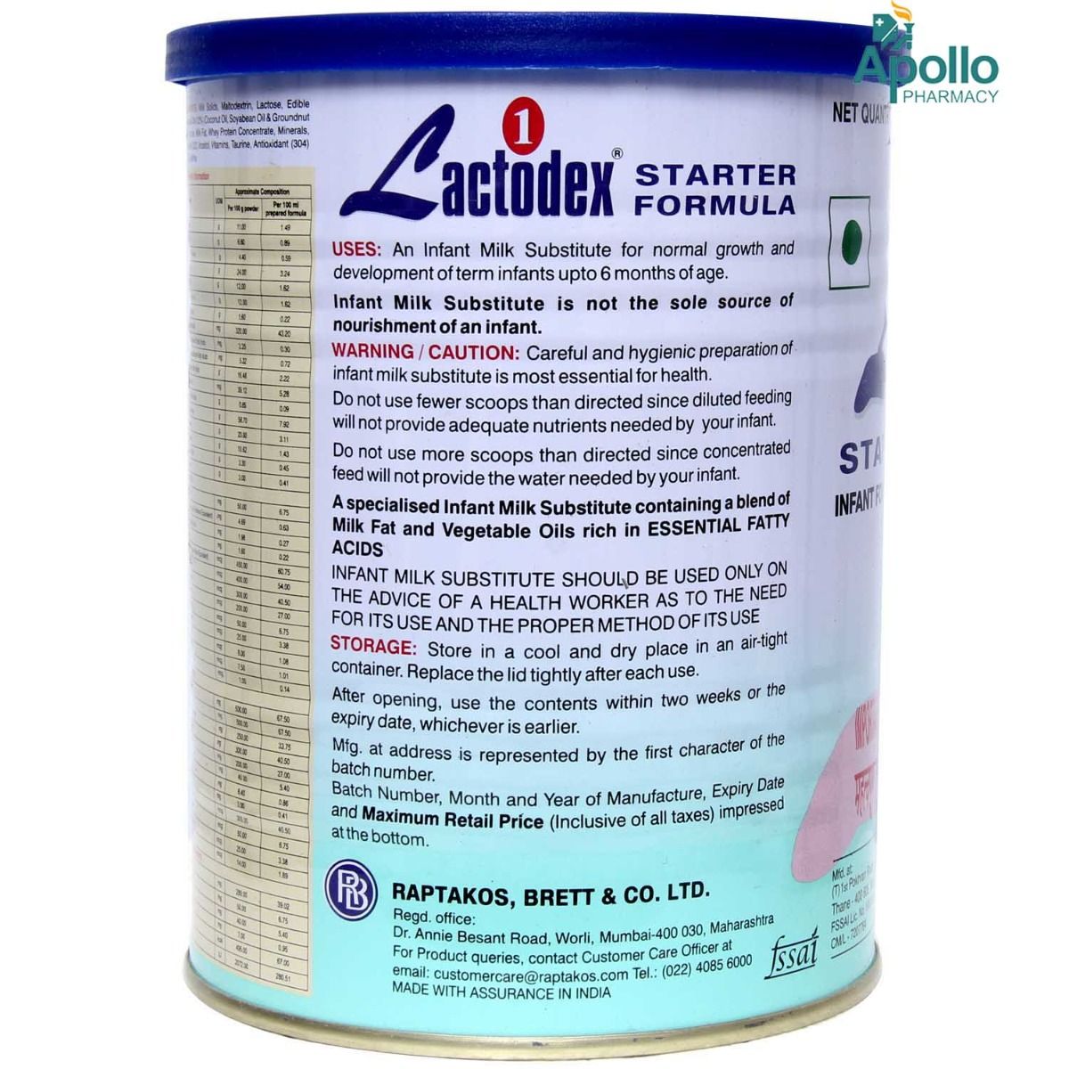 Lactodex Starter Formula Stage 1 Powder for Up to 6 Months, 500 gm ...