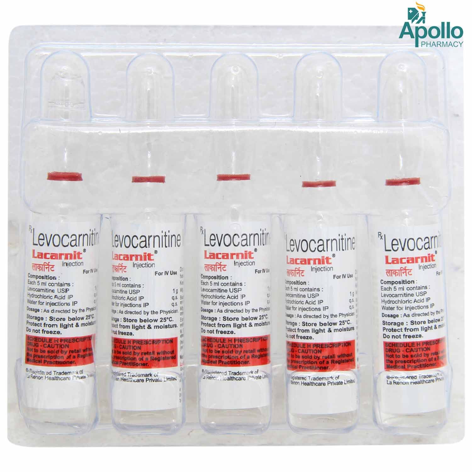 Lacarnit Injection 5 ml | Uses, Side Effects, Price | Apollo Pharmacy