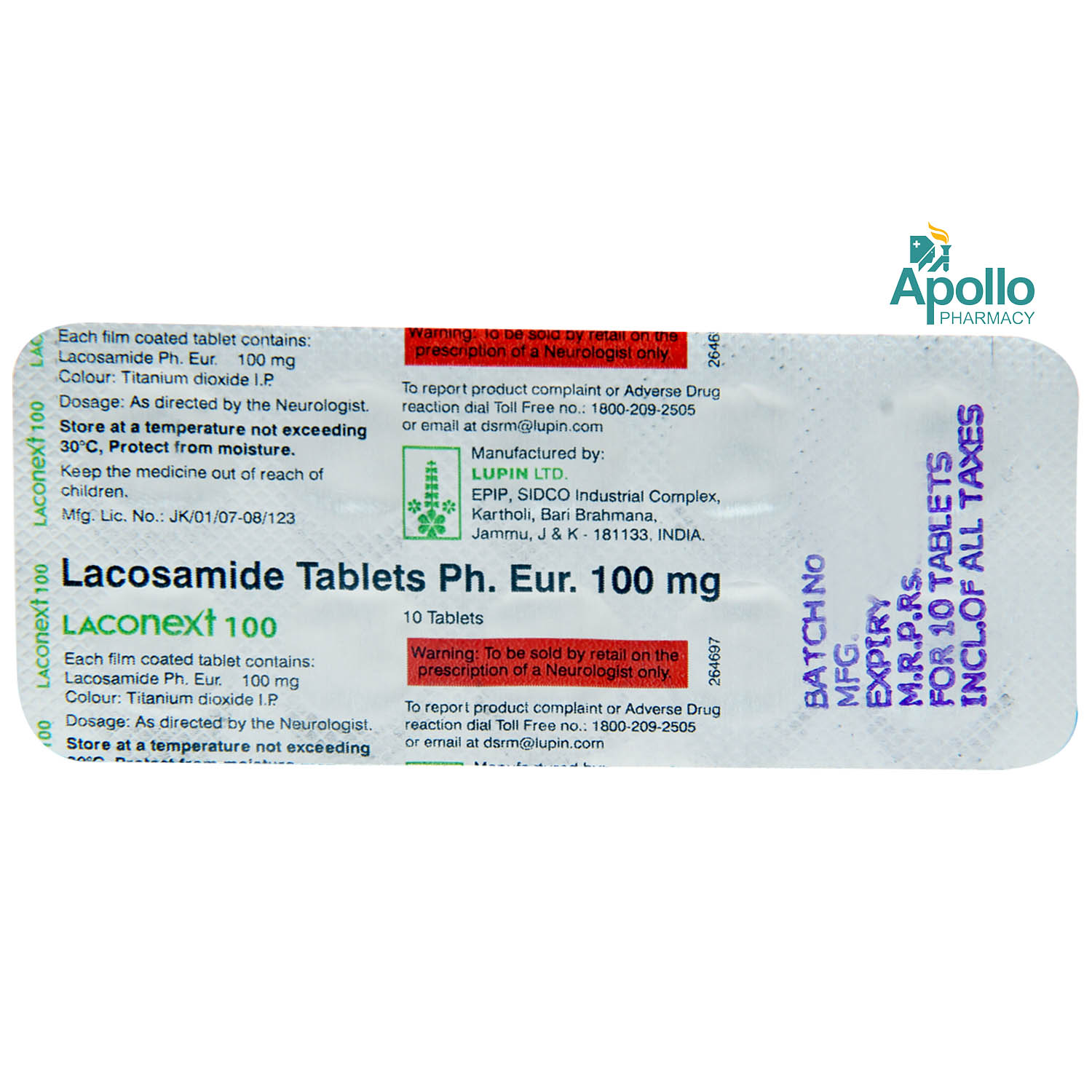 Laconext 100 Tablet 10's Price, Uses, Side Effects, Composition ...