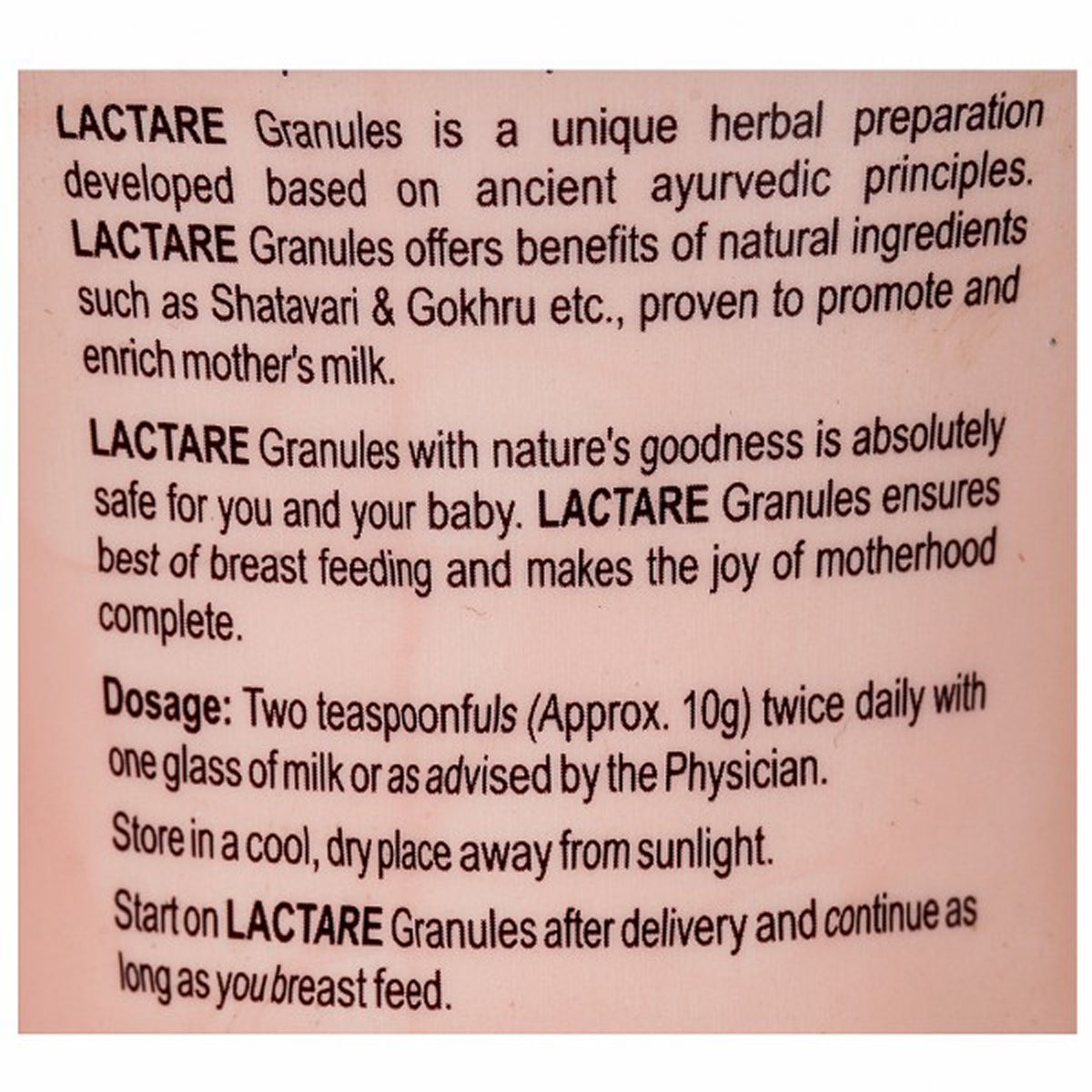 Lactare Granules Premium Chocolate Flavour Lactation Enhancer, 250 gm ...
