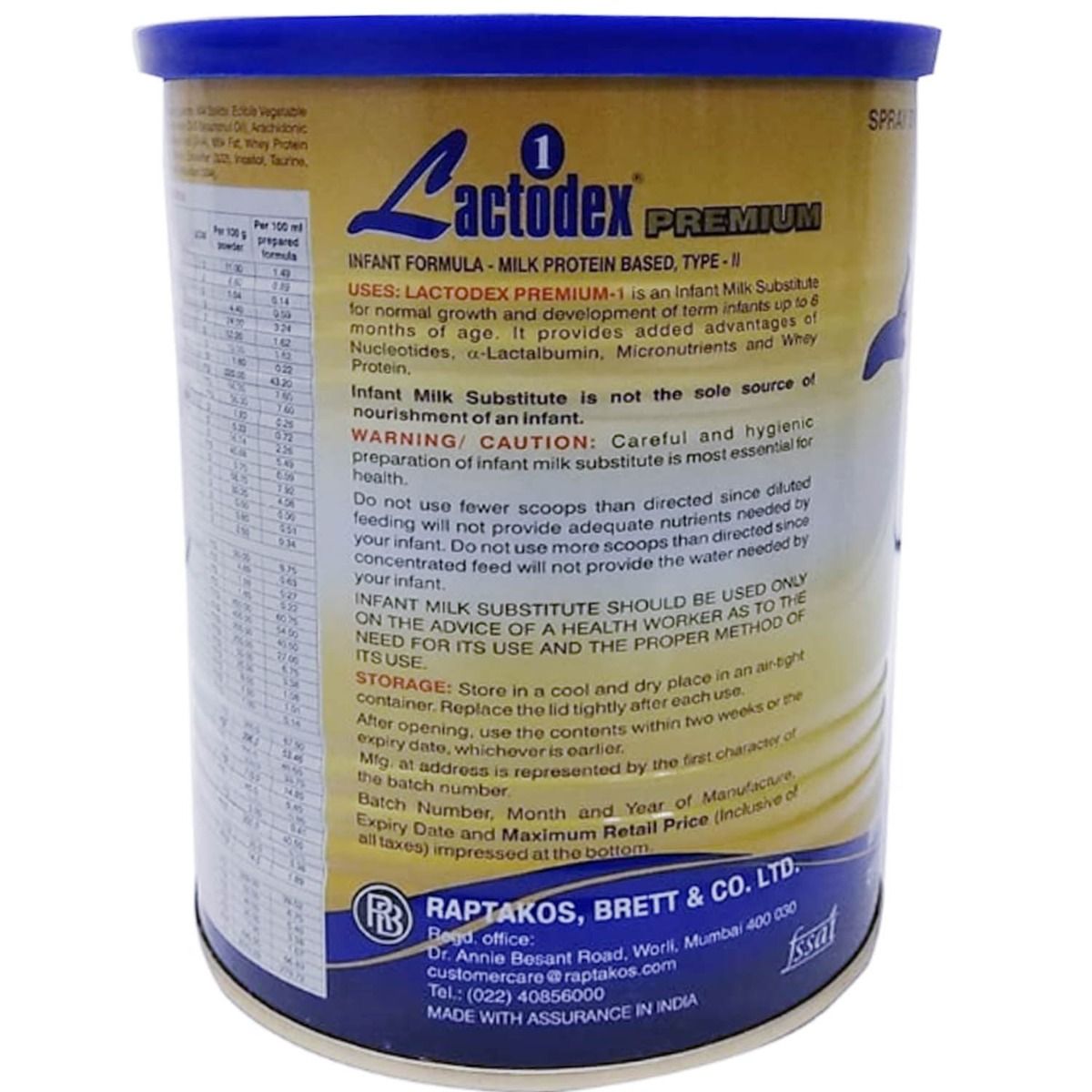Lactodex Premium Infant Formula Stage 1 Powder, 400 gm Price, Uses ...