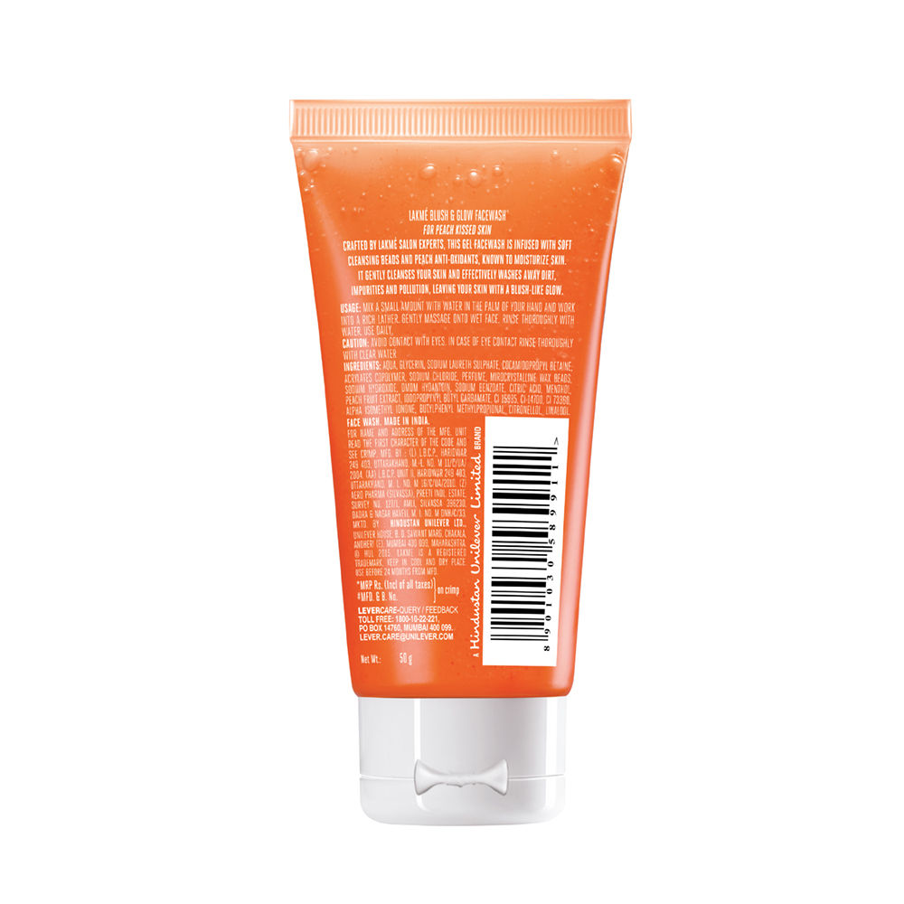 Lakme Blush And Glow Peach Gel Face Wash 50 Gm Price Uses Side Effects