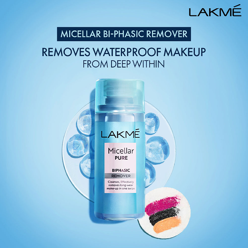 Buy Lakme Micellar Pure Biphasic Makeup Remover, 100 ml | 19 Minutes ...