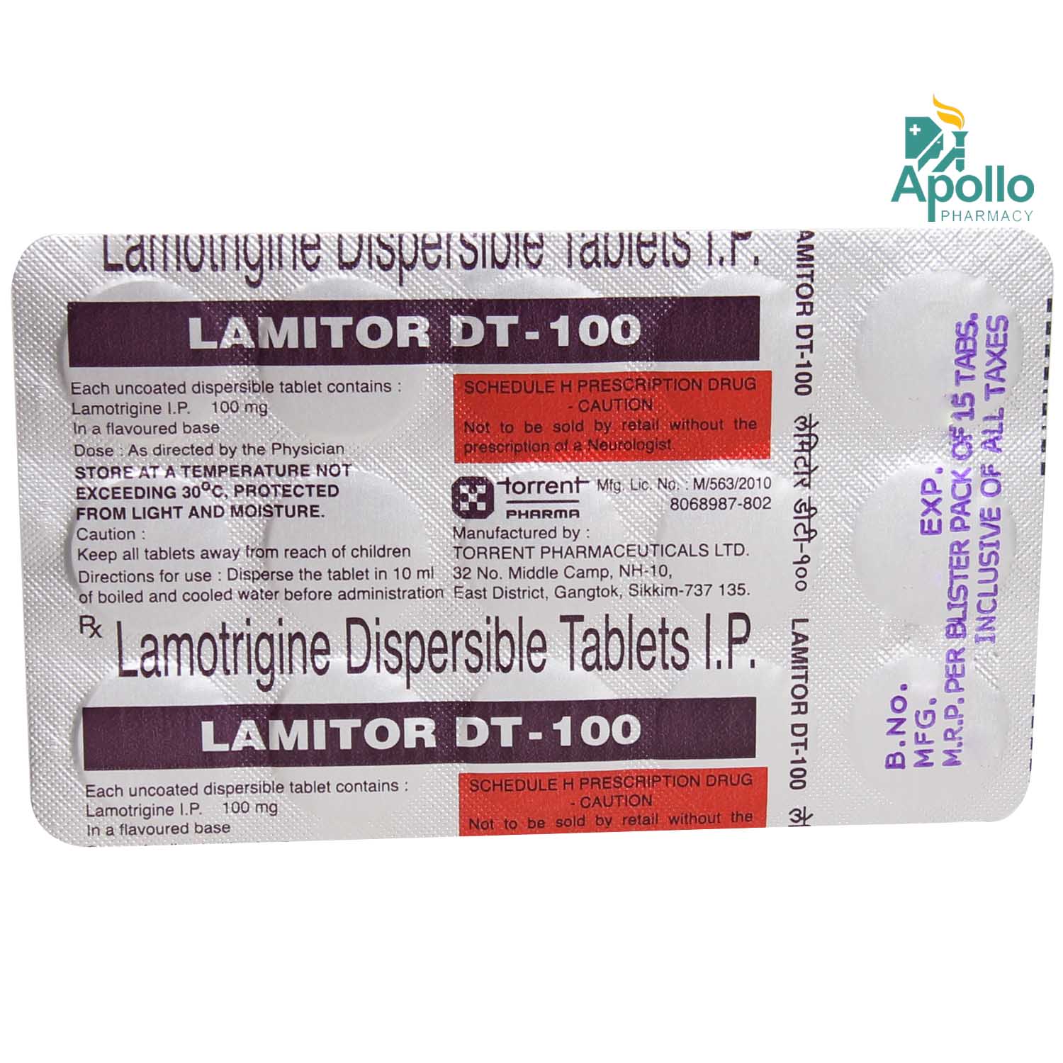 Lamitor DT-100 Tablet 10's Price, Uses, Side Effects, Composition ...