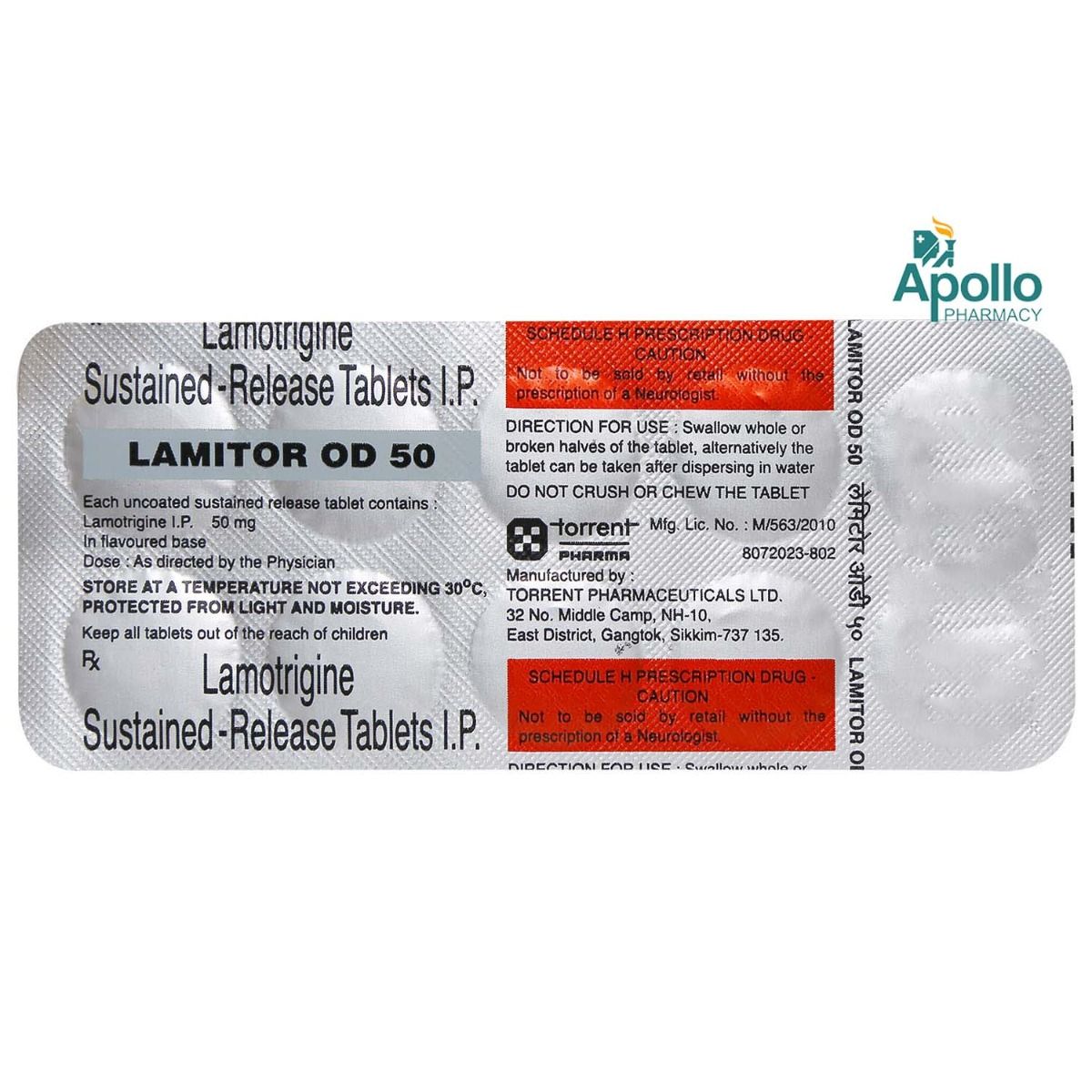 Lamitor OD 50 Tablet 10's Price, Uses, Side Effects, Composition ...