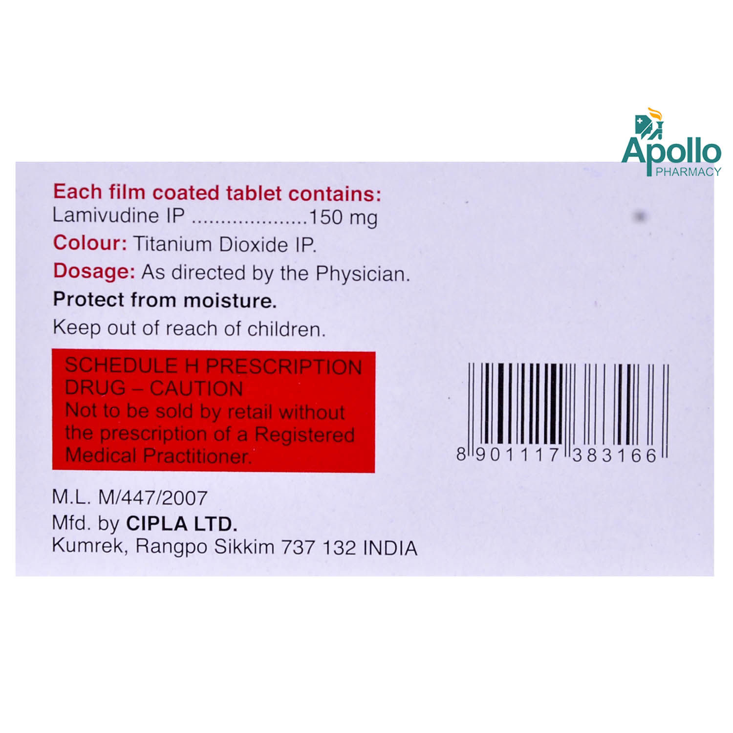 Lamivir-150 Tablet 10's Price, Uses, Side Effects, Composition - Apollo ...