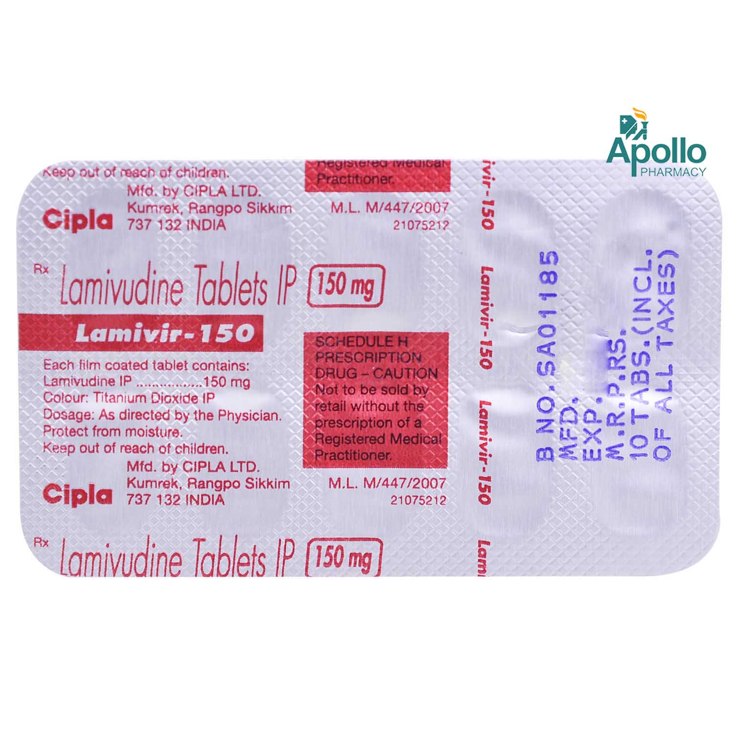 Lamivir-150 Tablet 10's Price, Uses, Side Effects, Composition - Apollo ...