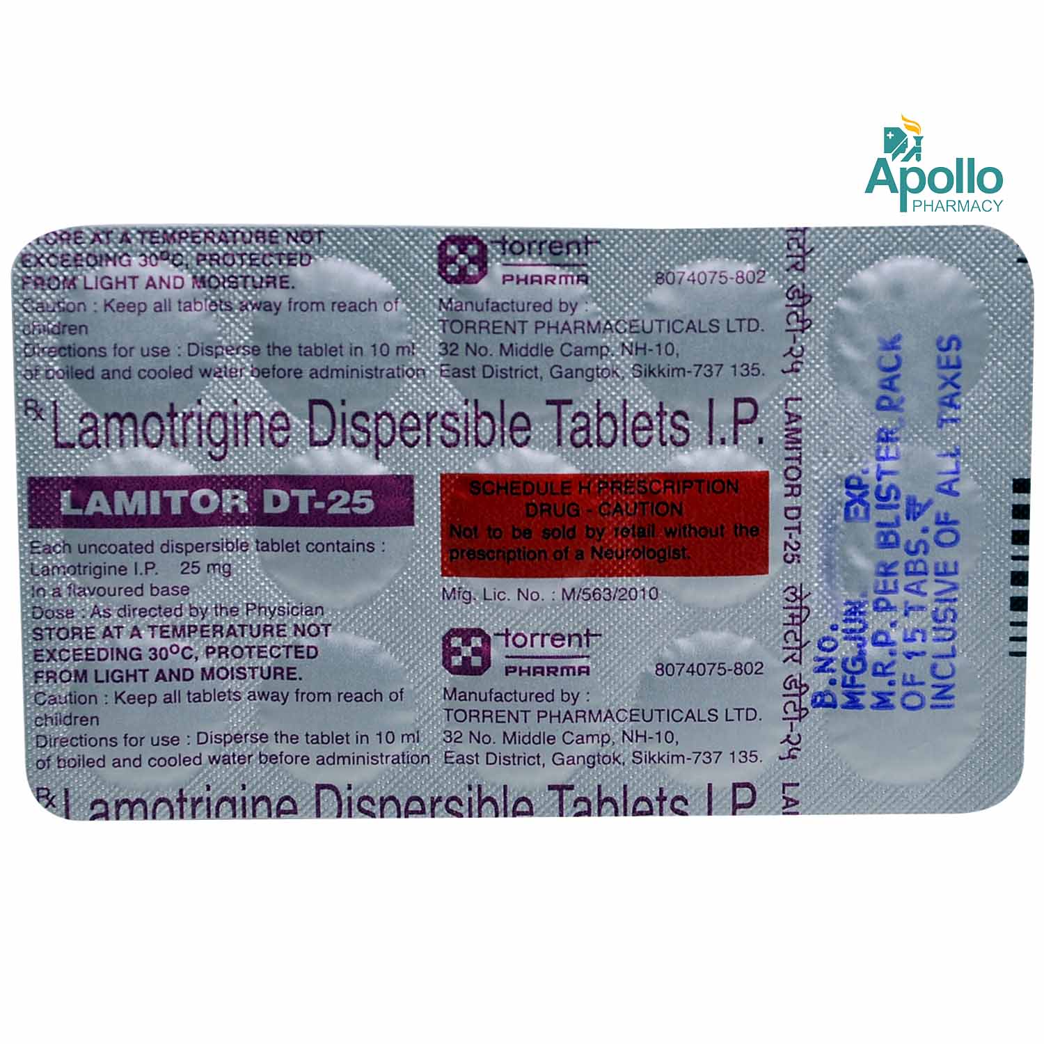 Lamitor DT-25 Tablet 15's Price, Uses, Side Effects, Composition ...
