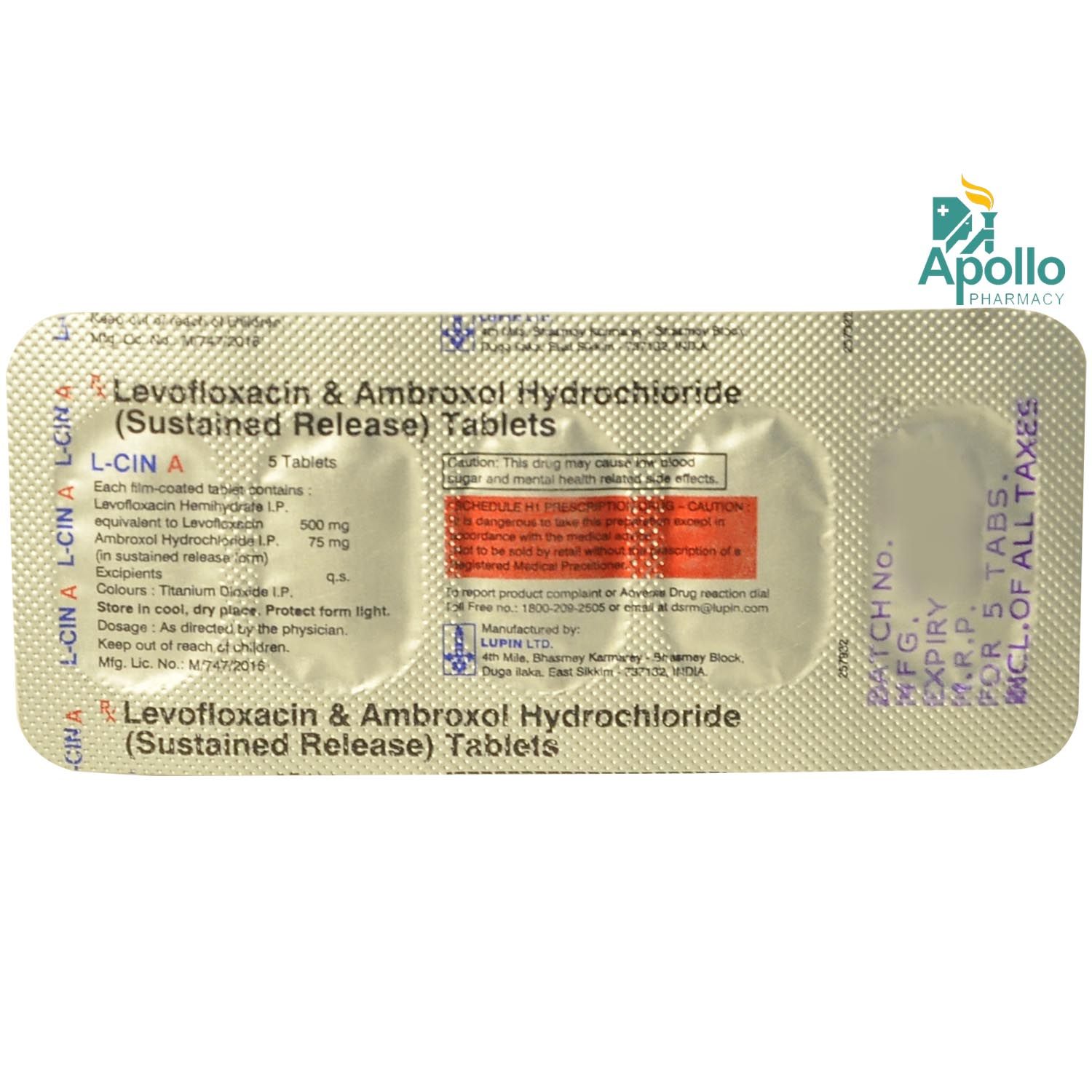L Cin A Tablet 5's Price, Uses, Side Effects, Composition - Apollo Pharmacy