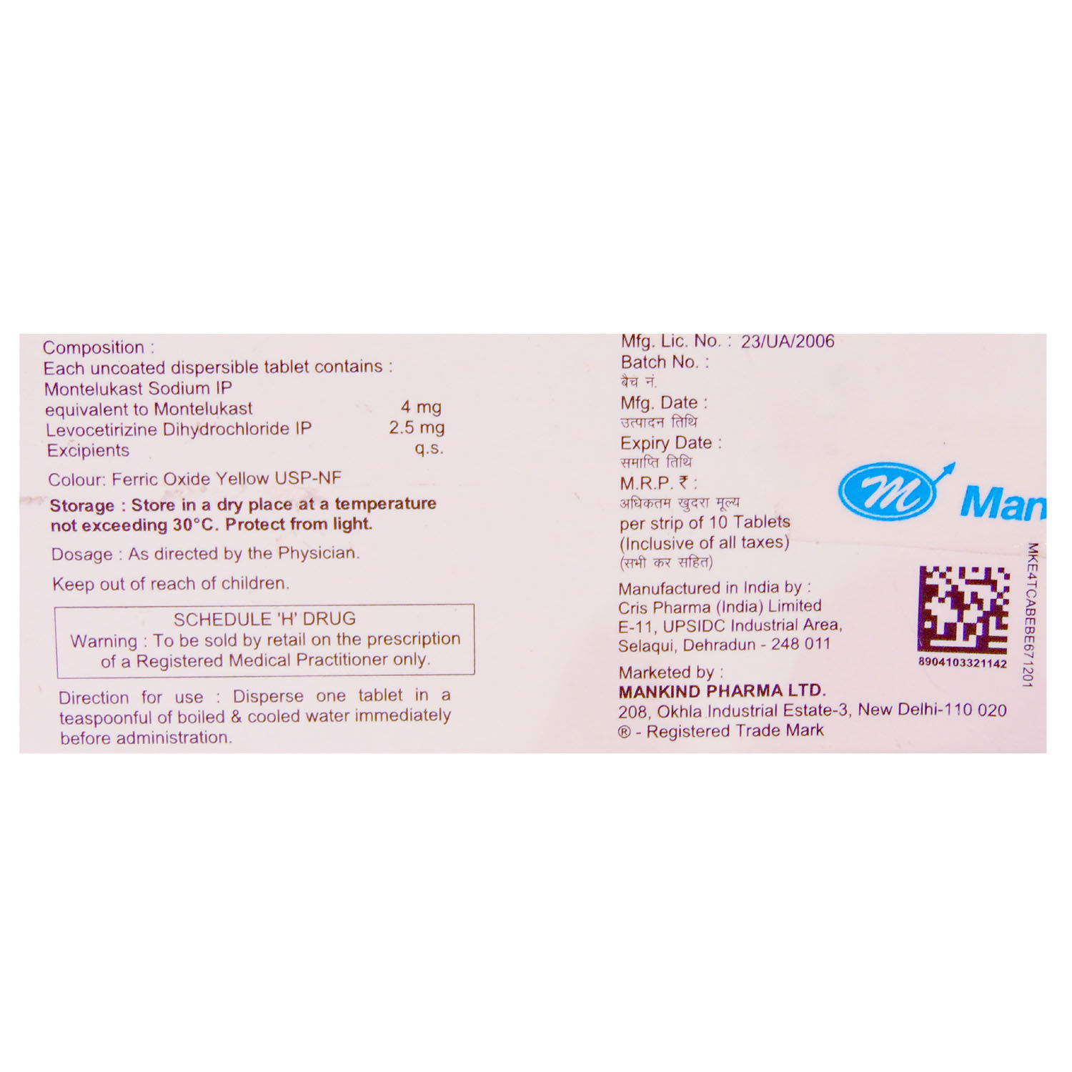 Lecope M Kid Tablet 10's Price, Uses, Side Effects, Composition ...