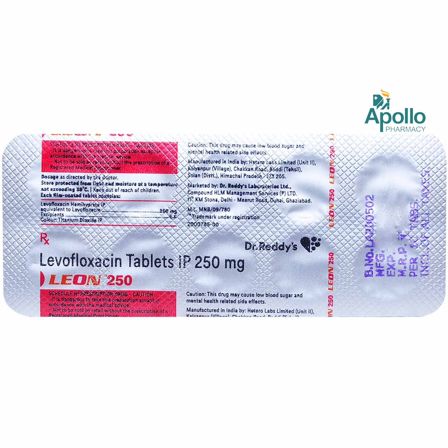 Leon 250 Tablet 10's Price, Uses, Side Effects, Composition - Apollo ...
