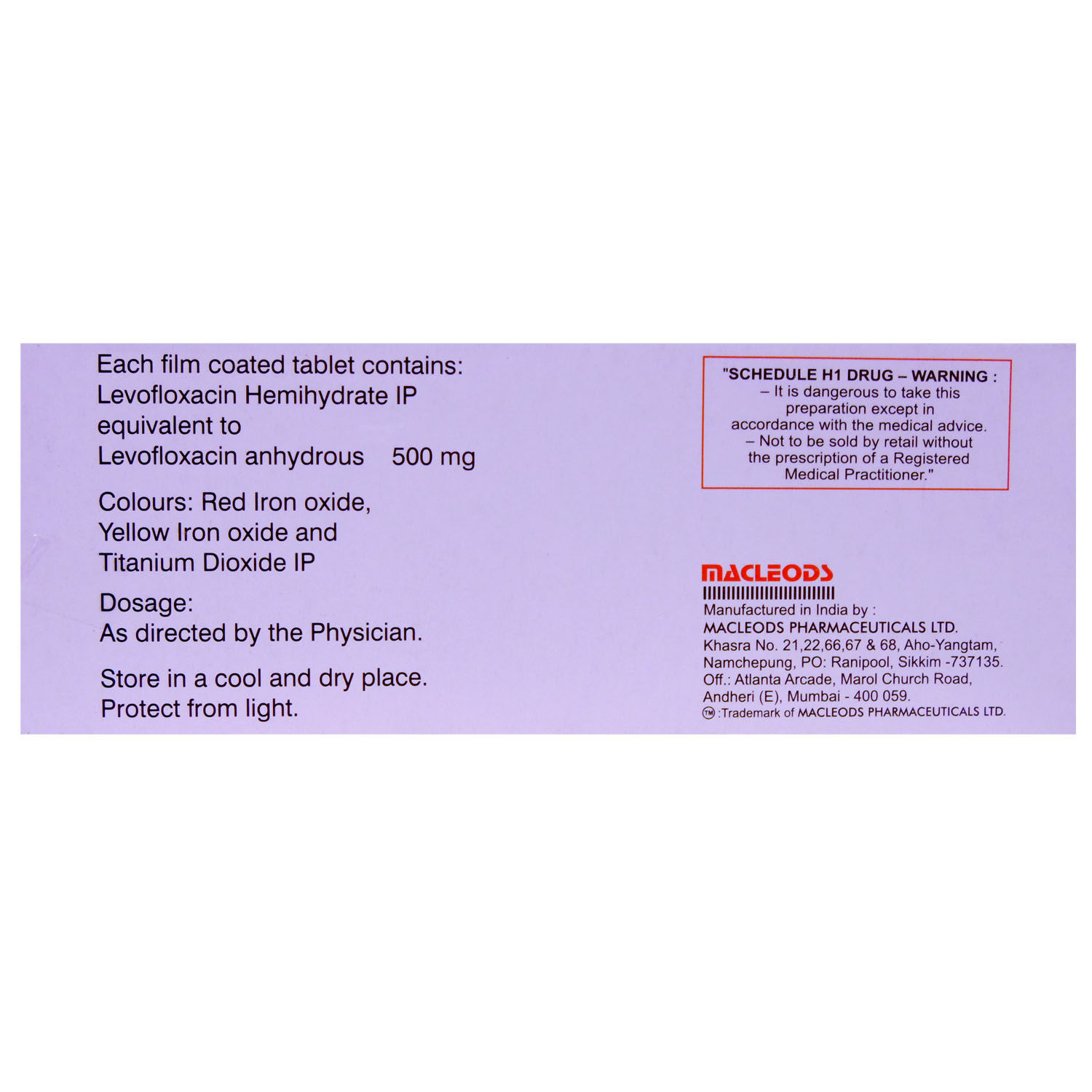 Levomac 500 mg Tablet 5's Price, Uses, Side Effects, Composition ...