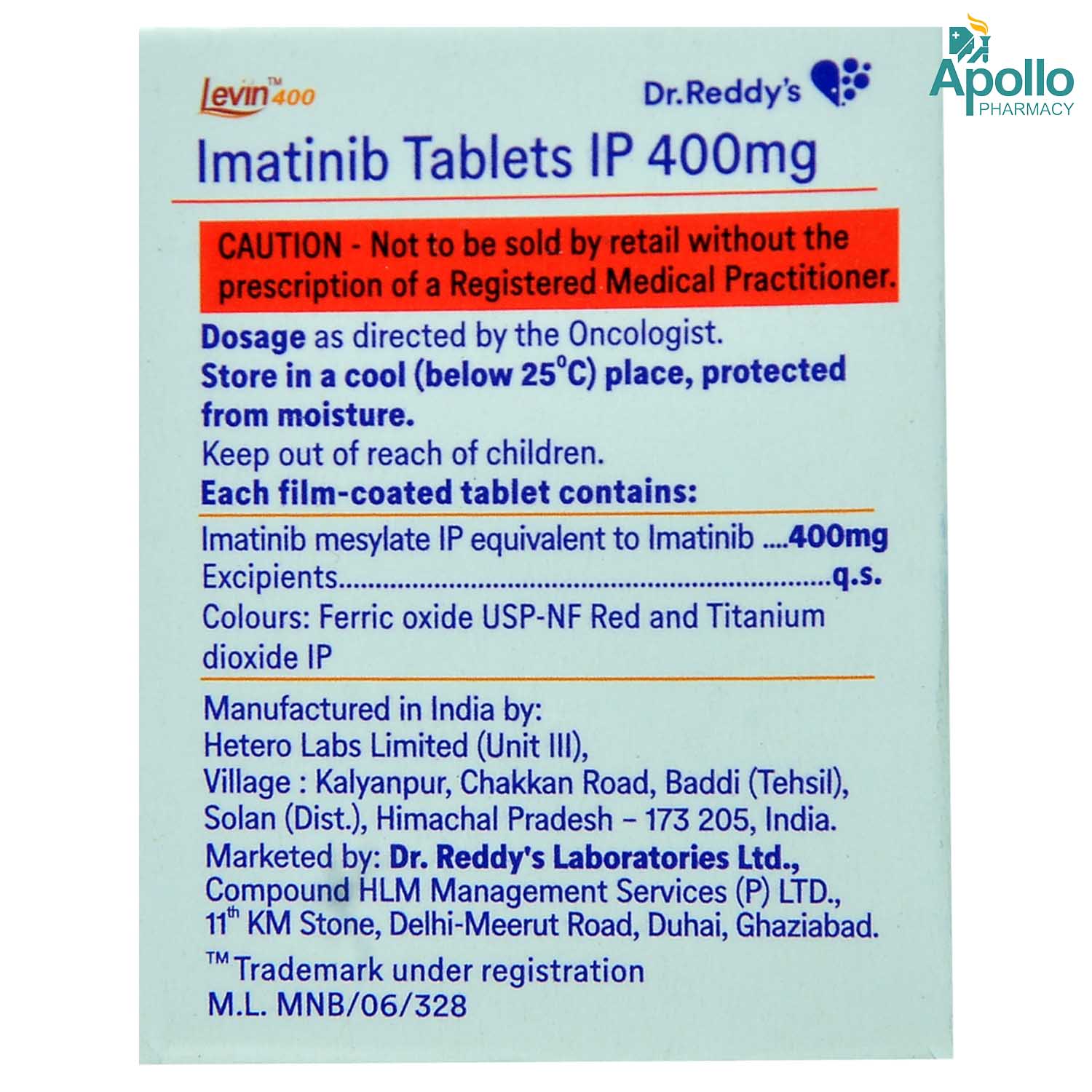 Levin 400 Tablet 10's Price, Uses, Side Effects, Composition - Apollo ...