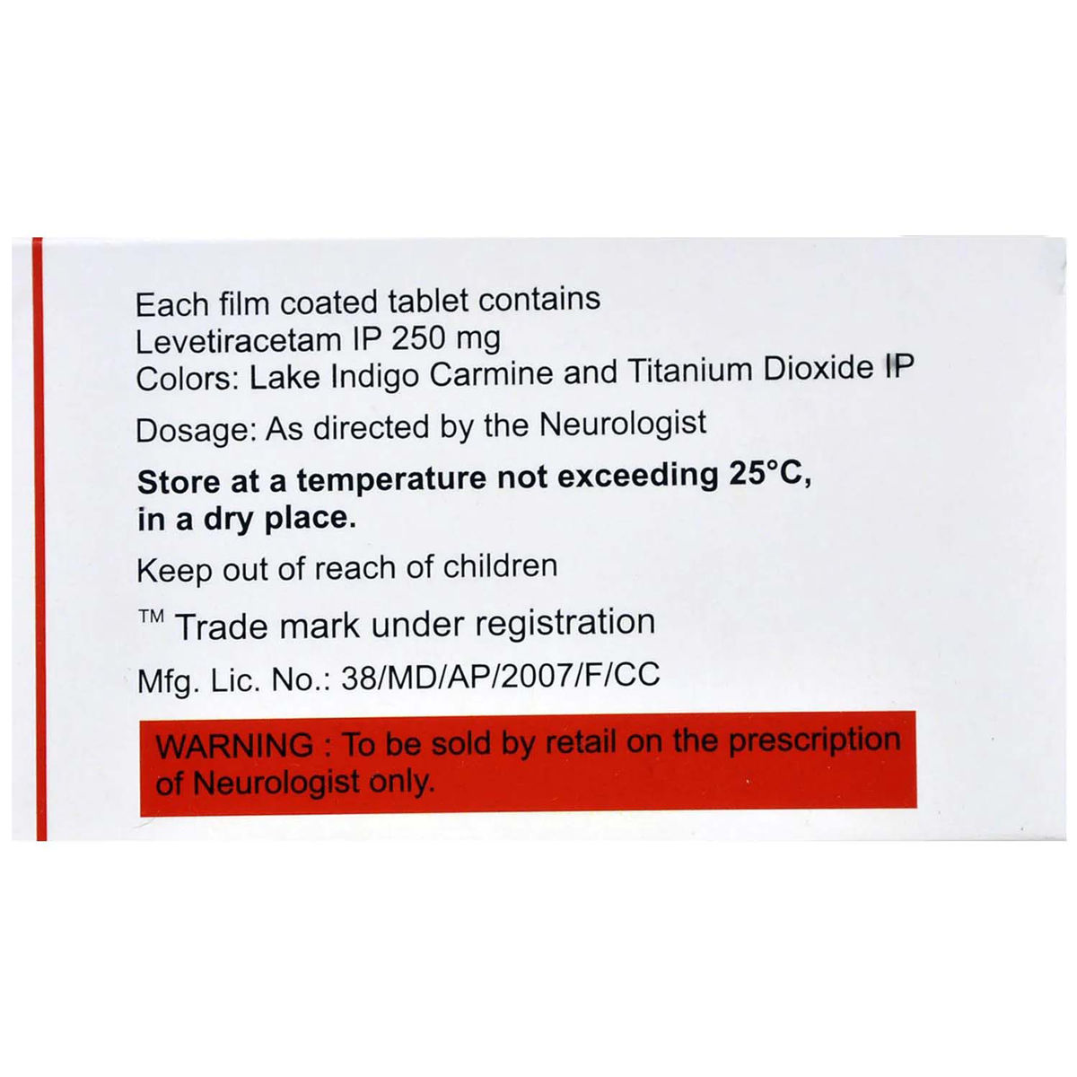 Levilex 250 mg Tablet 10's Price, Uses, Side Effects, Composition ...