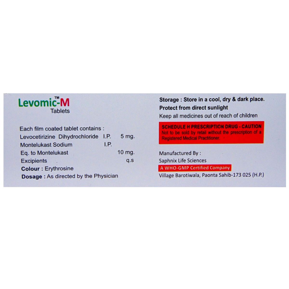 Levomic M Tablet 10's Price, Uses, Side Effects, Composition - Apollo ...