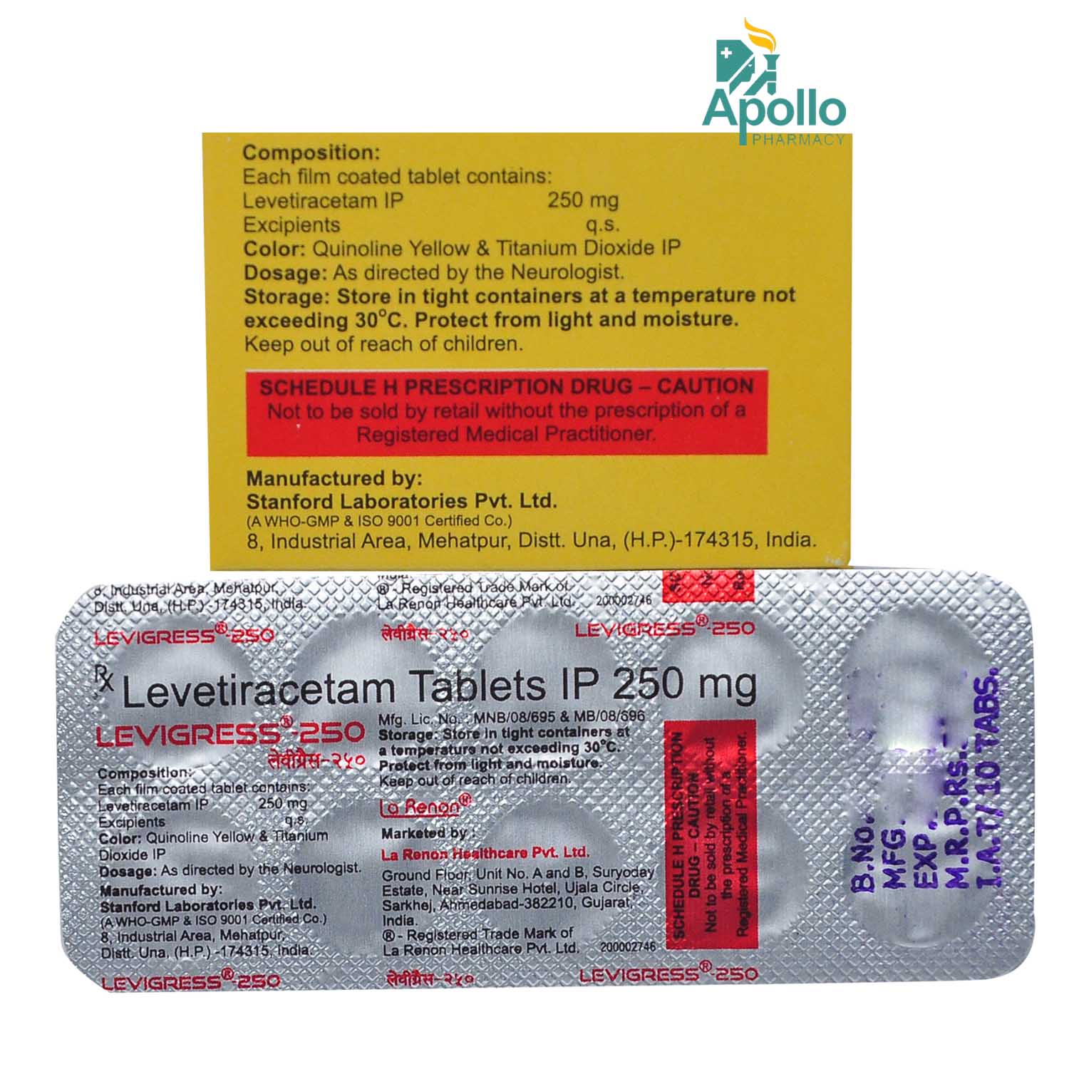 Levigress 250 Tablet 10's Price, Uses, Side Effects, Composition ...