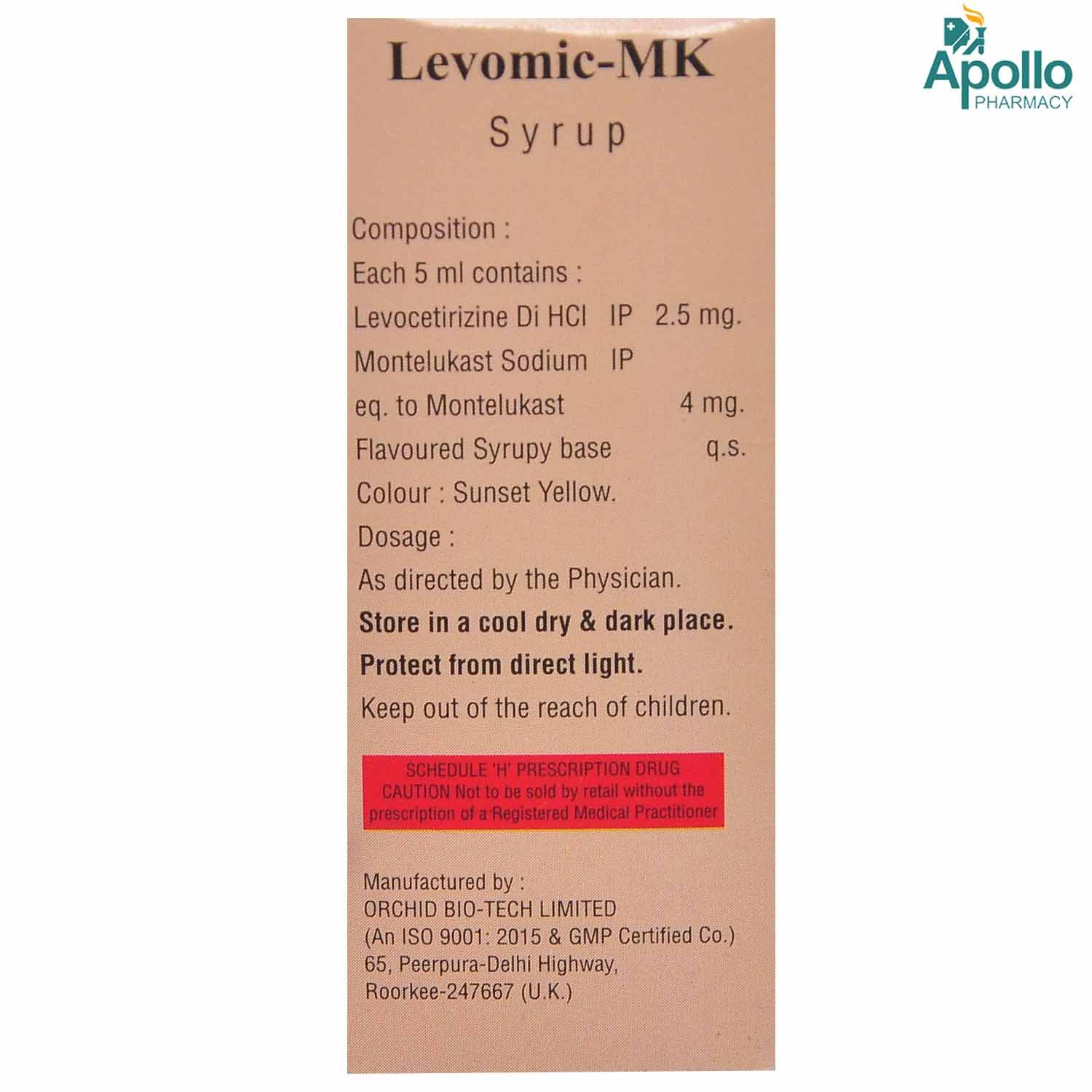 Levomic-MK Orange Flavour Suspension 60 ml Price, Uses, Side Effects ...