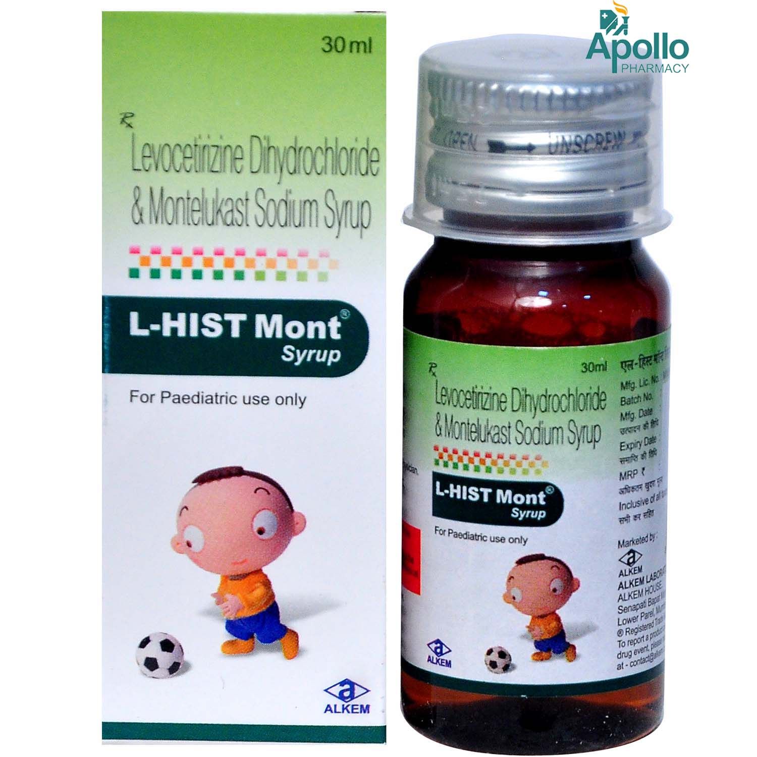 L-Hist Mont Syrup 30 ml Price, Uses, Side Effects, Composition - Apollo ...