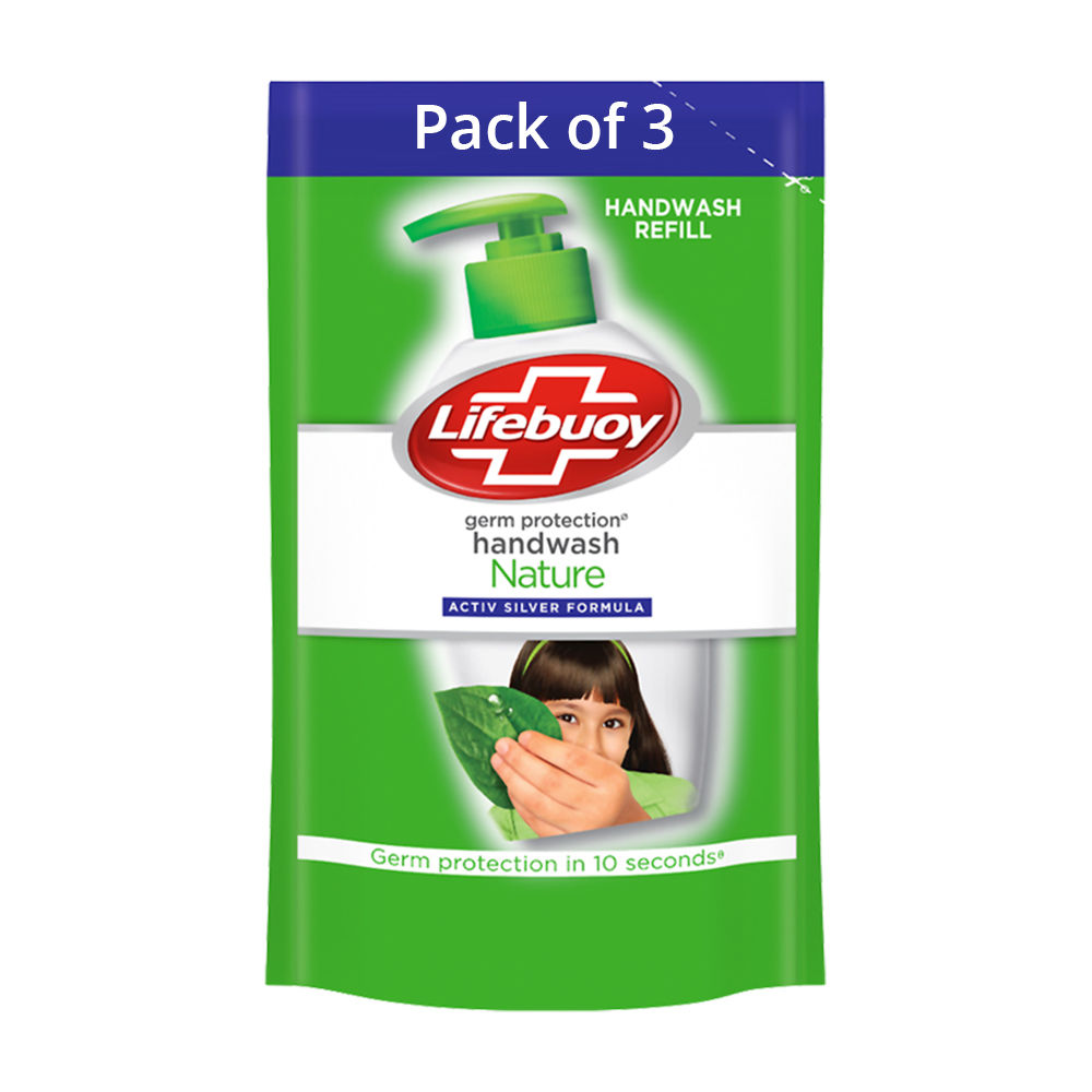 Lifebuoy Nature Activ Silver Formula Germ Protection Handwash, 555 ml ...