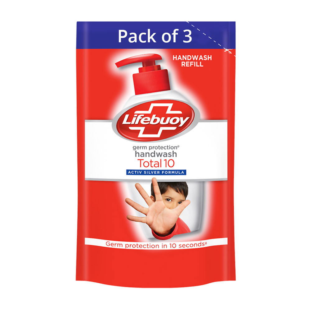 Lifebuoy Total 10 Germ Protection Handwash, 555 ml Refill Pack (3x185 ...