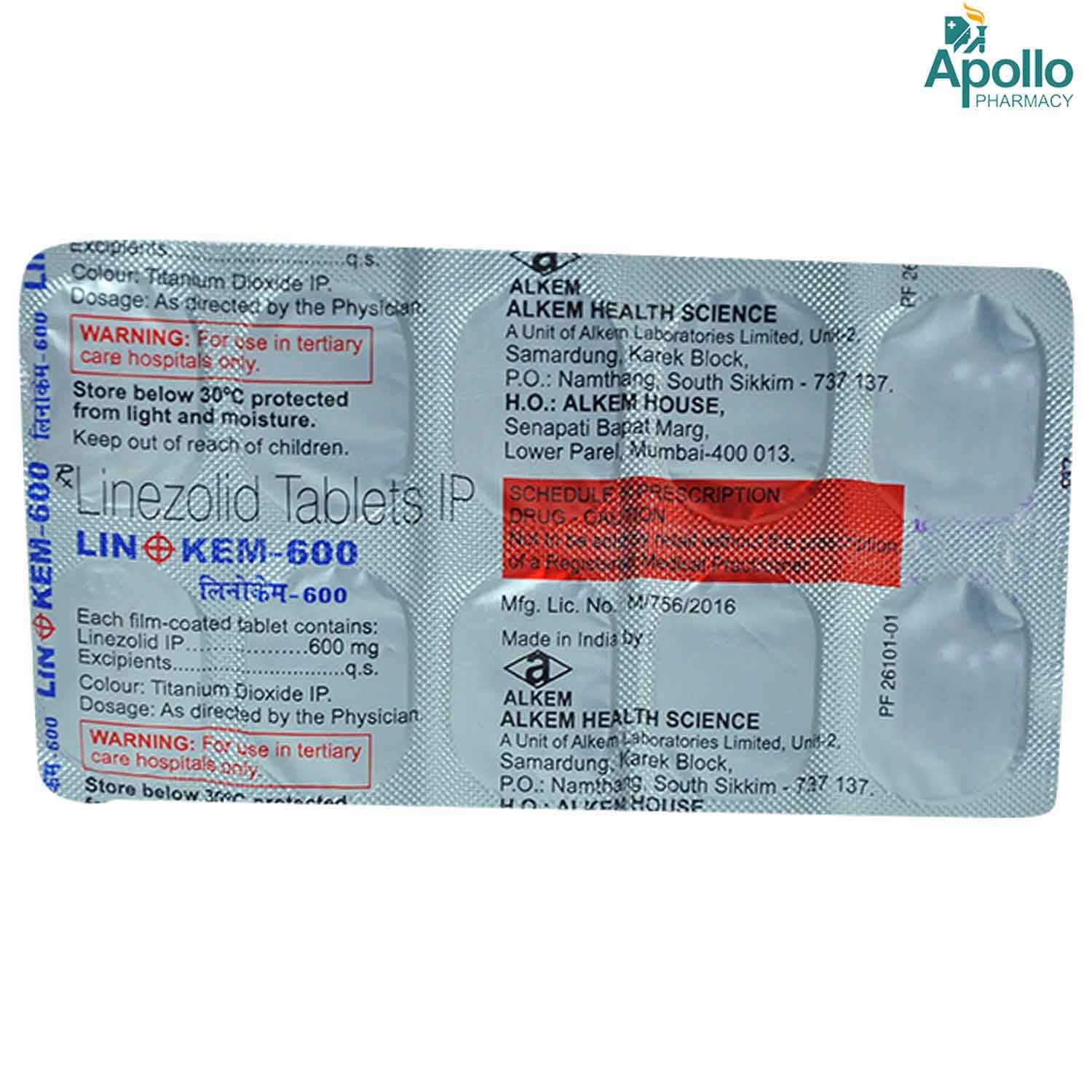 Linokem-600 Tablet | Uses, Side Effects, Price | Apollo Pharmacy