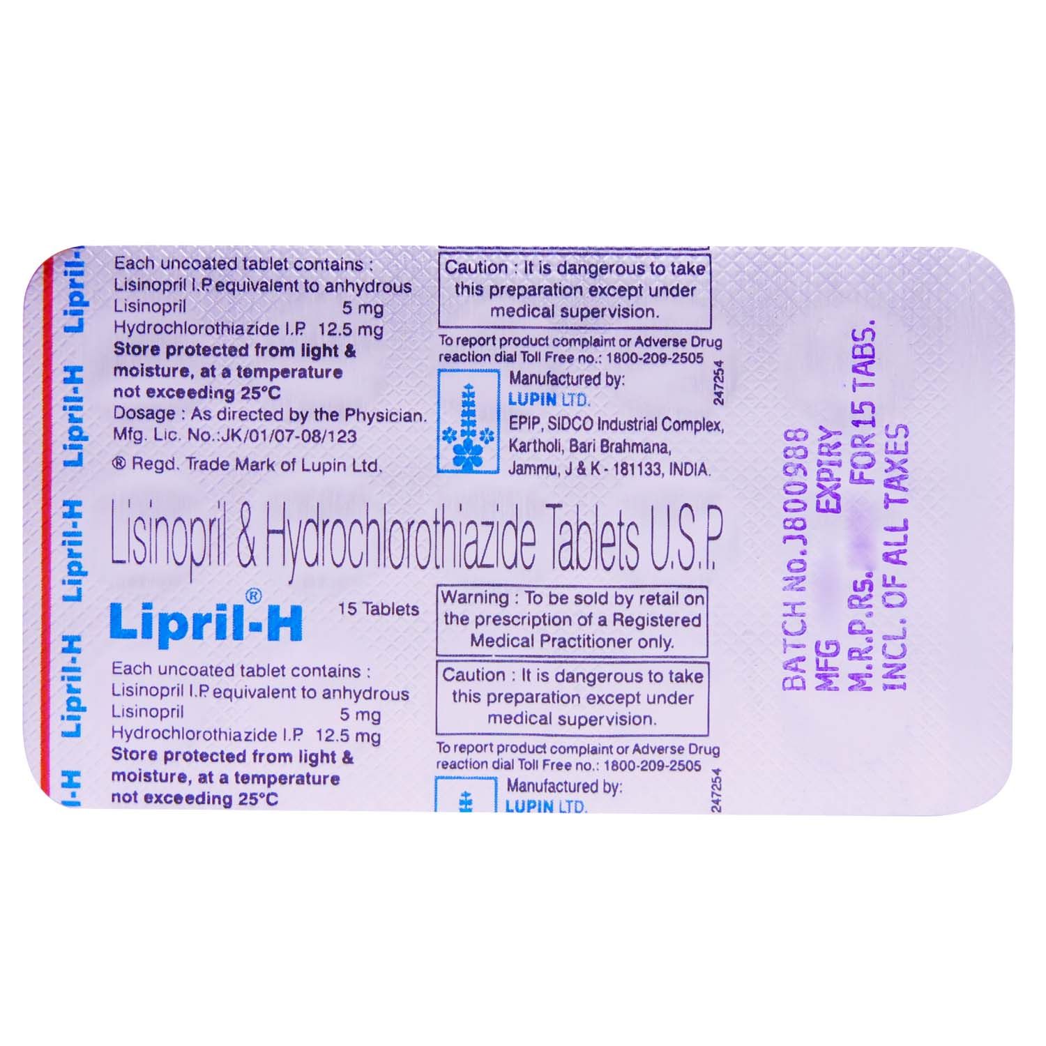 Lipril H Tablet 15's Price, Uses, Side Effects, Composition - Apollo ...