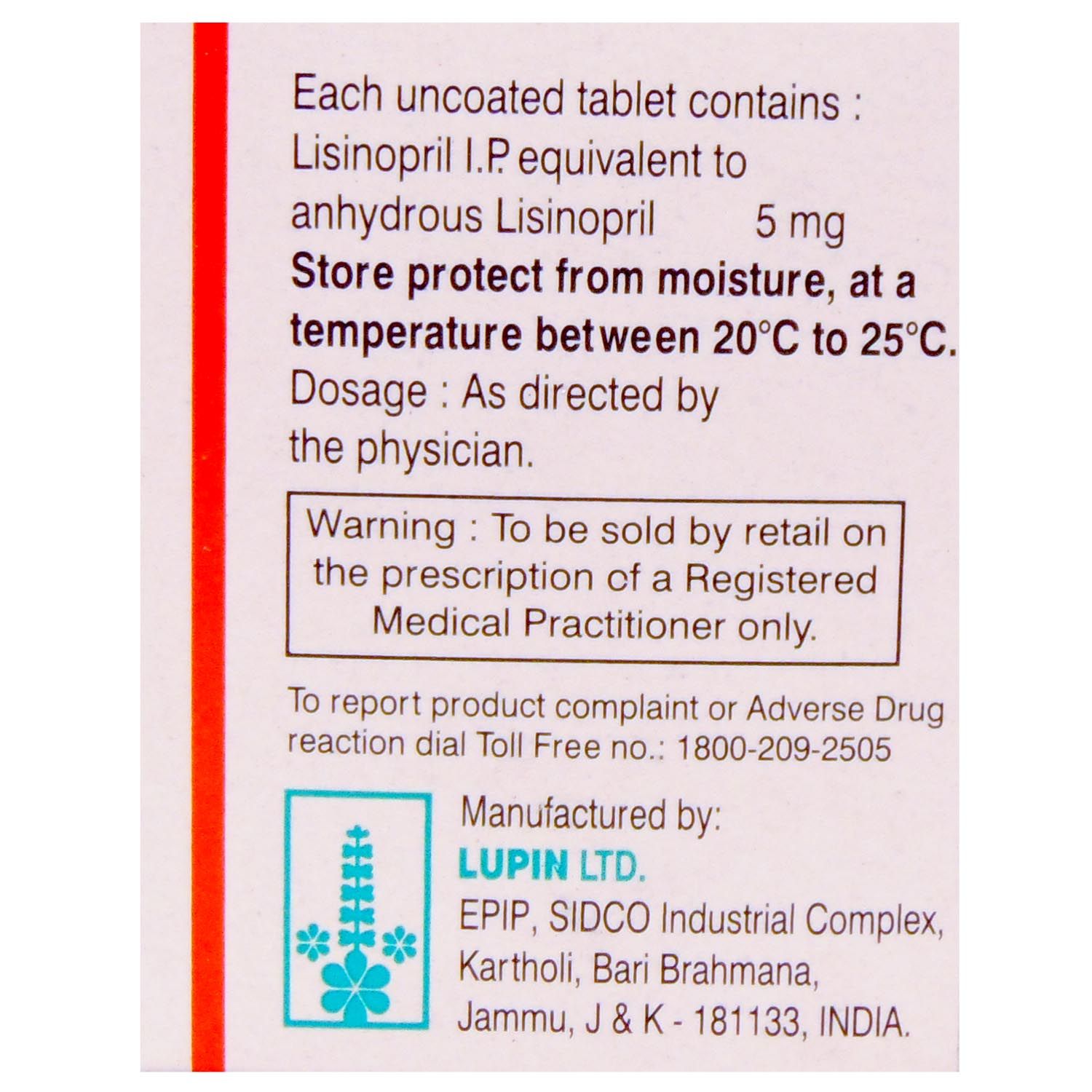 Lipril 5 Tablet 15's Price, Uses, Side Effects, Composition - Apollo ...