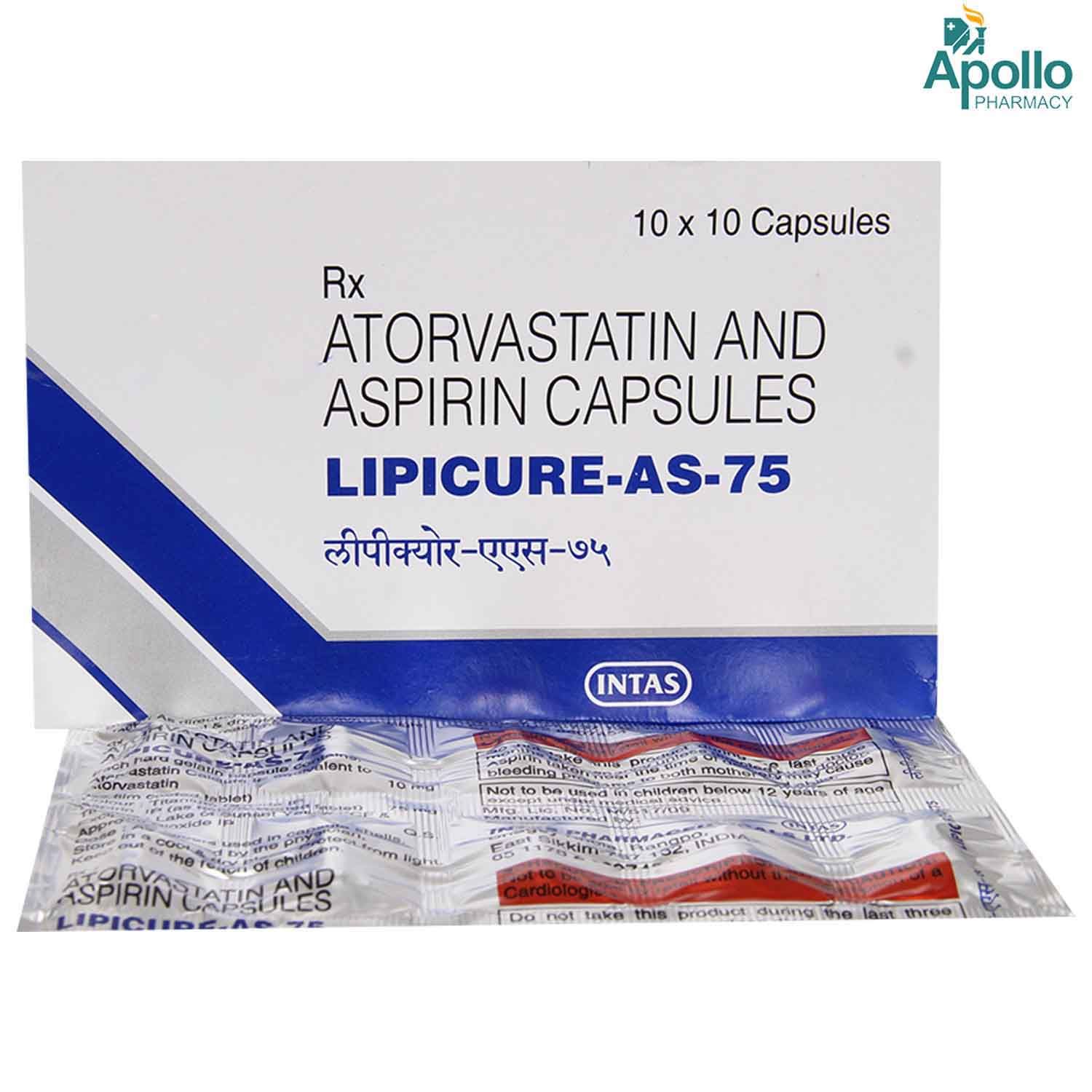 Lipicure-AS-75 Capsule 10's Price, Uses, Side Effects, Composition ...